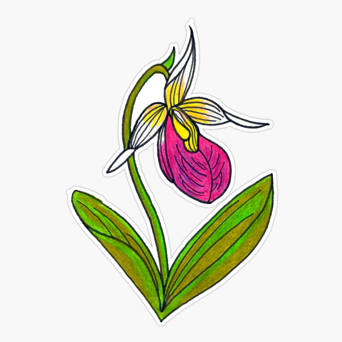 Onim Pink Lady Slipper Sticker, Phone Decal Water Bottle Stickers Car ...