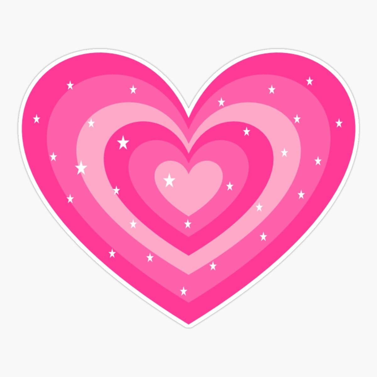 Onim Pink Latte Heart With Star Sticker, Phone Decal Water Bottle ...