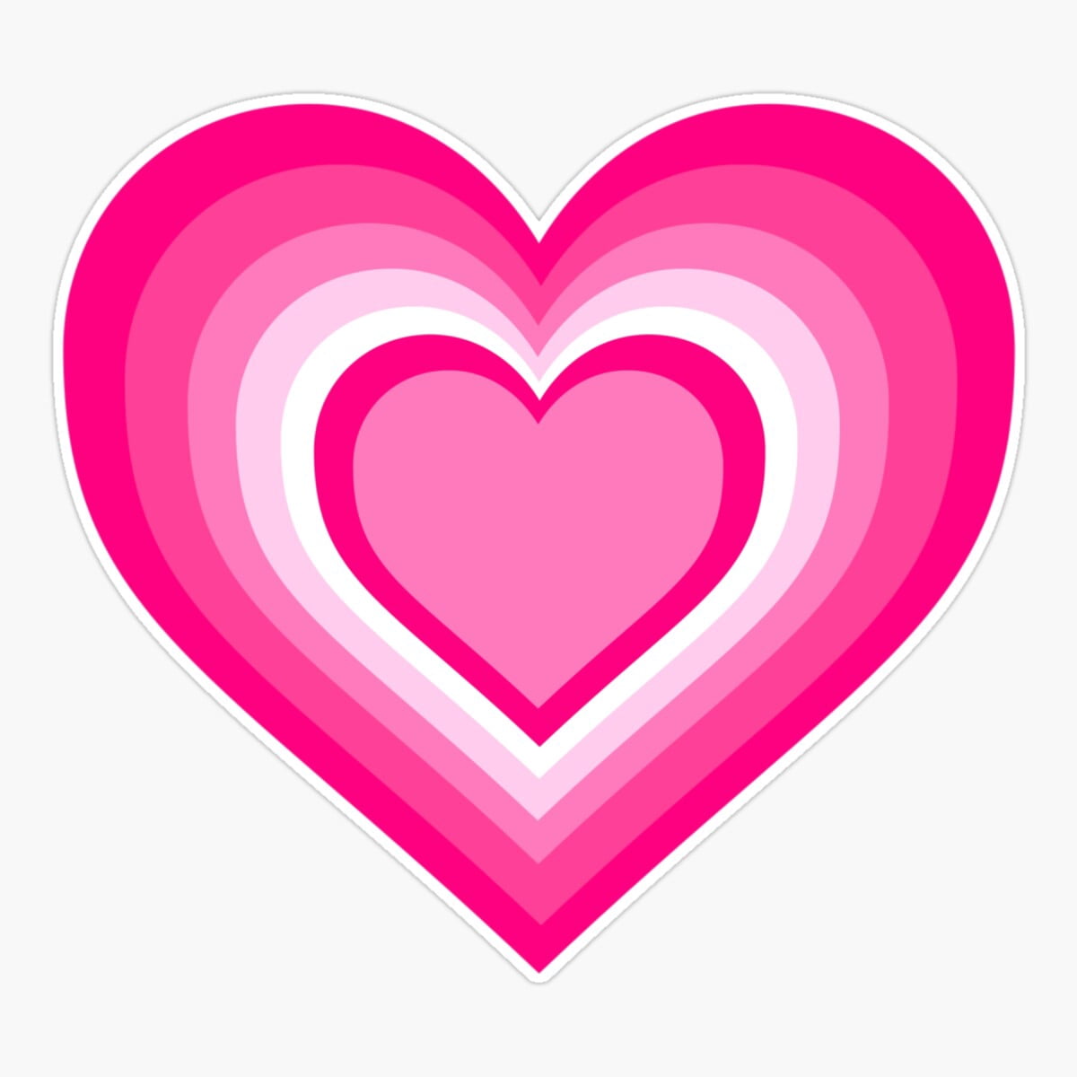 Onim Pink Layered Heart Sticker, Phone Decal Water Bottle Stickers Car ...