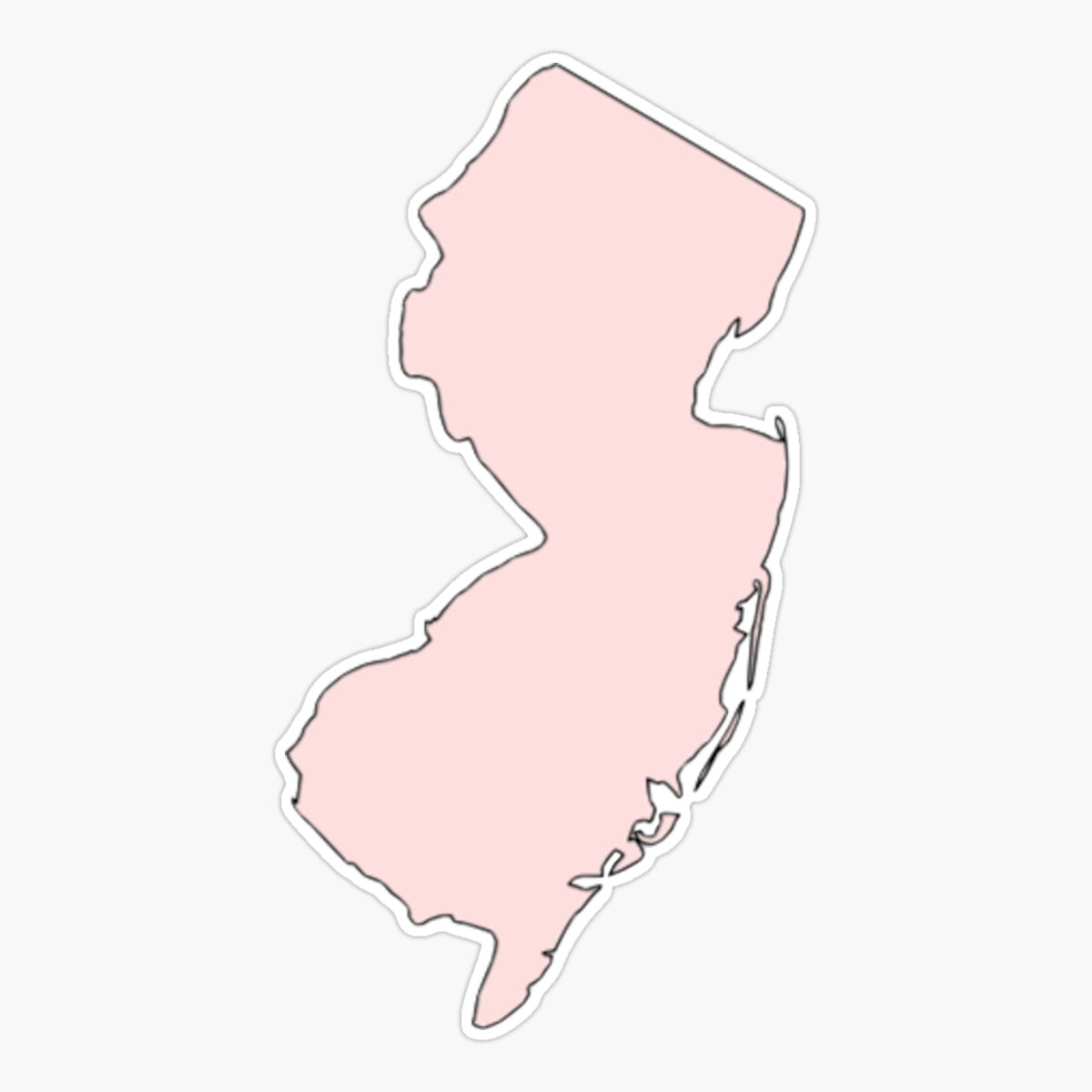 Onim Pink Pastel New Jersey State Sticker Sticker, Phone Decal Water ...
