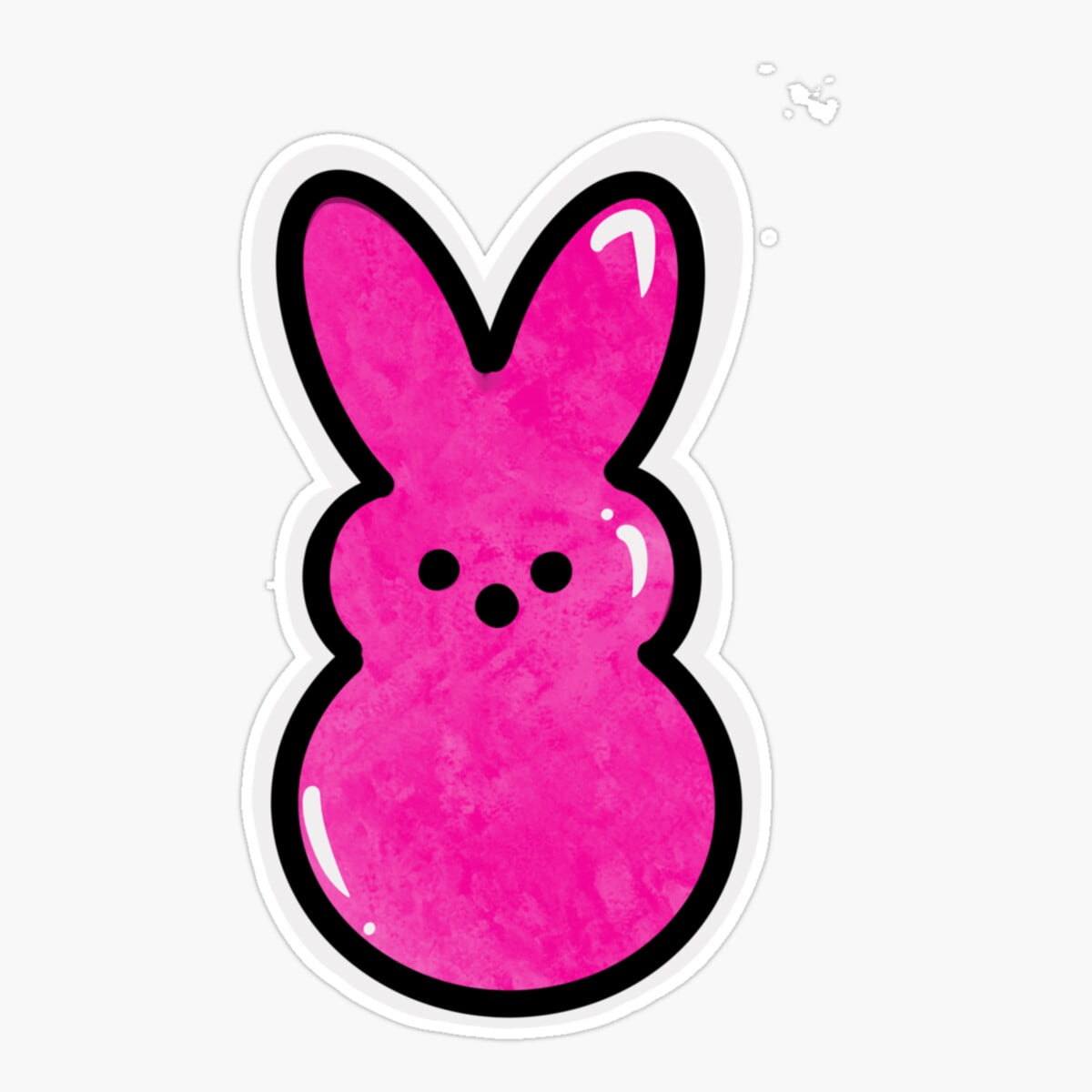 Onim Pink Peep Bunny Marshmallow Sticker, Phone Decal Water Bottle ...