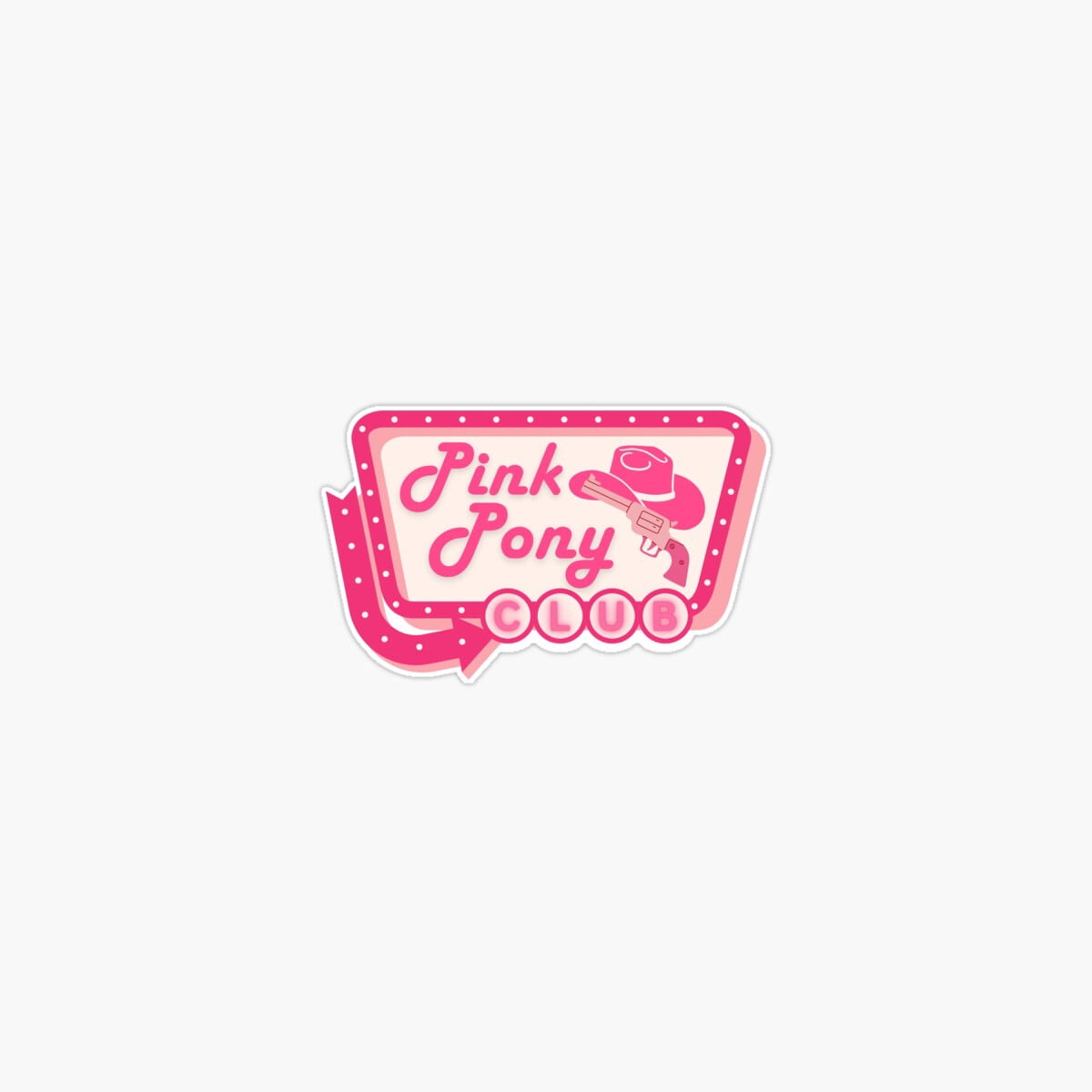 Onim Pink Pony Club Sign Sticker, Phone Decal Water Bottle Stickers Car ...