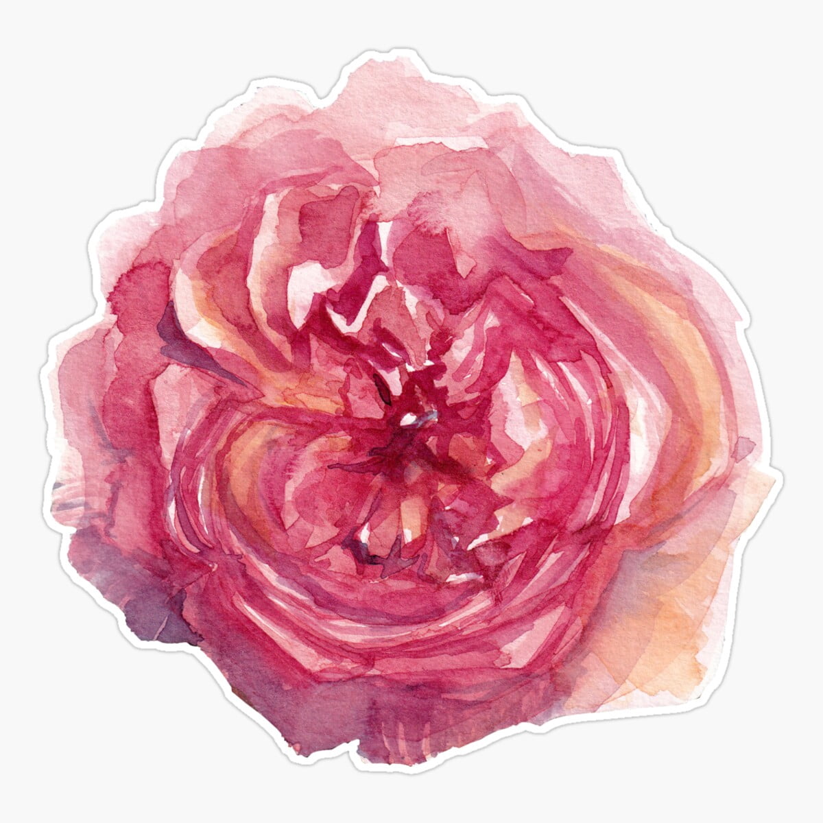 Onim Pink Rose Sticker, Phone Decal Water Bottle Stickers Car Decals ...