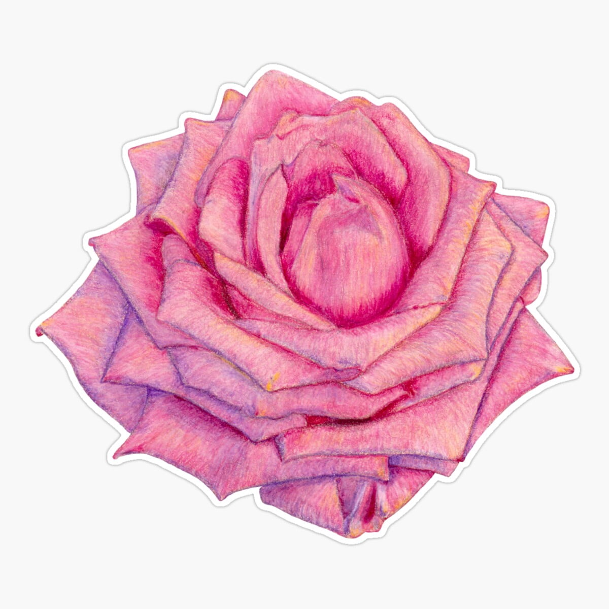 Onim Pink Rose Sticker, Phone Decal Water Bottle Stickers Car Decals ...