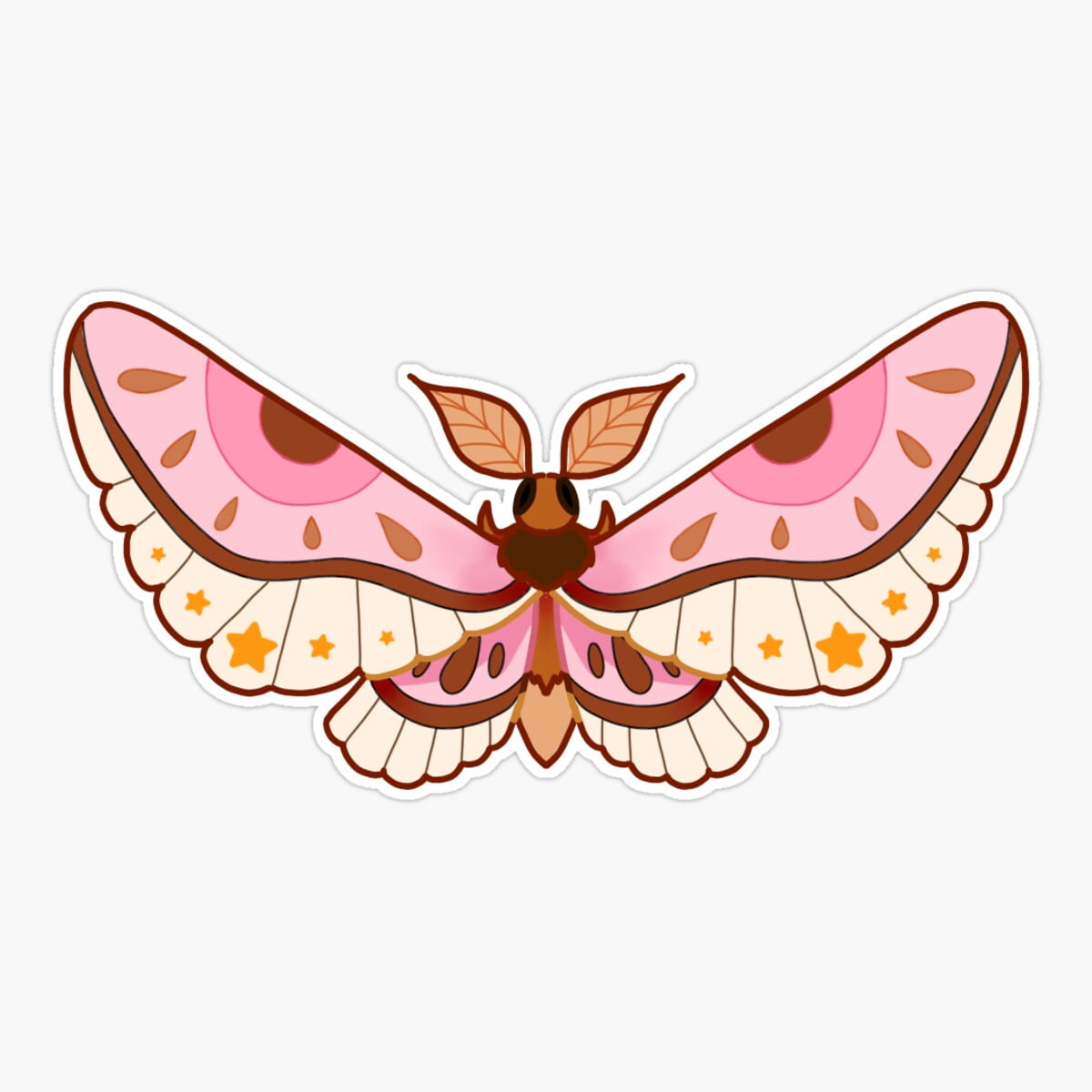 Onim Pink Star Wing Moth Sticker Sticker, Phone Decal Water Bottle ...