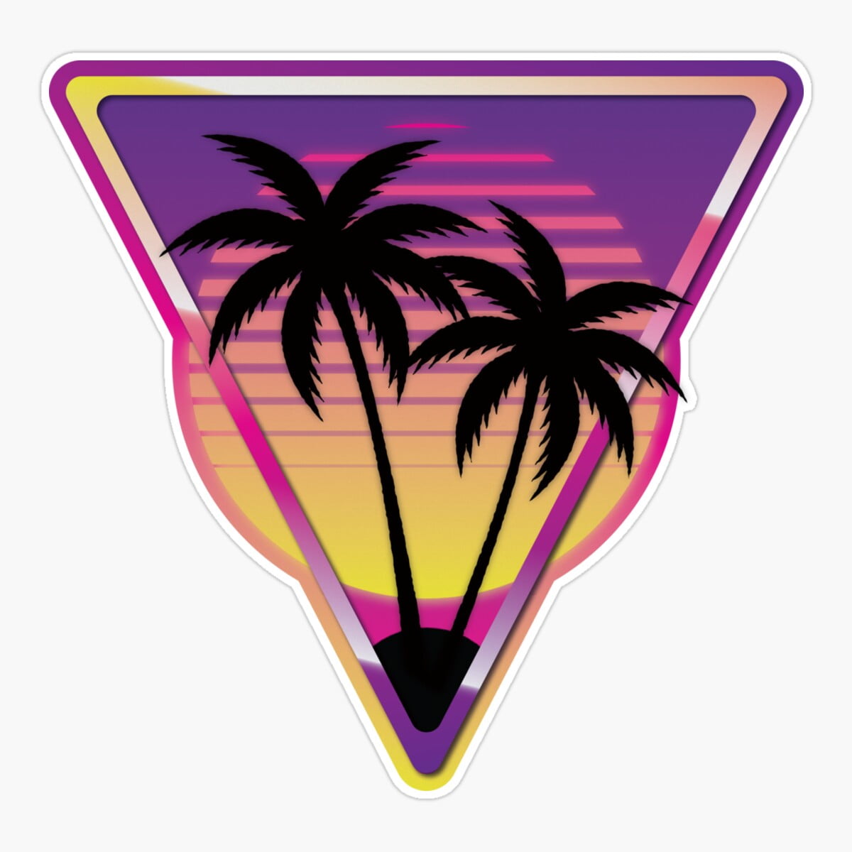 Onim Pink Vaporwave Island Sticker, Phone Decal Water Bottle Stickers ...