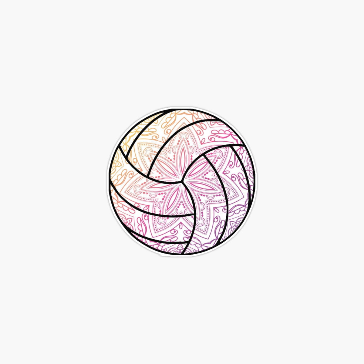 Onim Pink Volleyball Sticker, Phone Decal Water Bottle Stickers Car ...