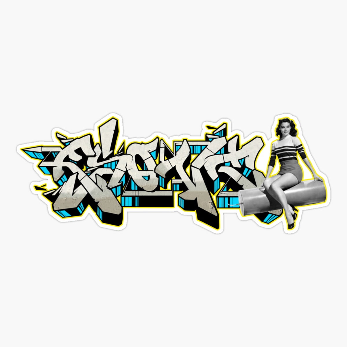 Onim Pinup Esone Graffiti By Esoner Sticker, Phone Decal Water Bottle ...