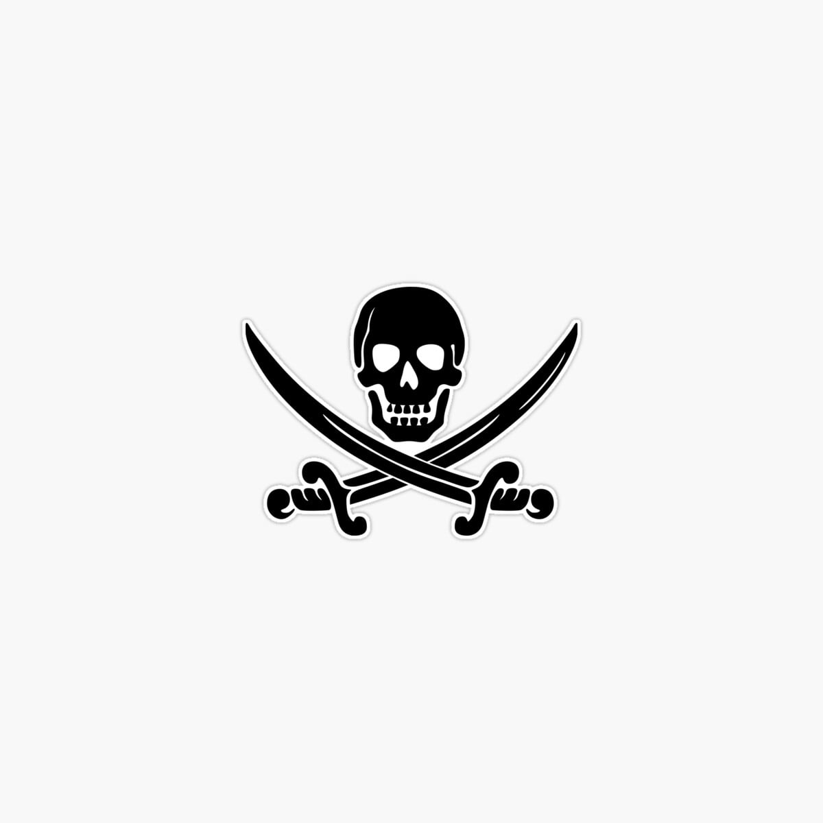 Onim Pirate Flag Skull And Crossed Swords By Chillee Wilson Sticker ...