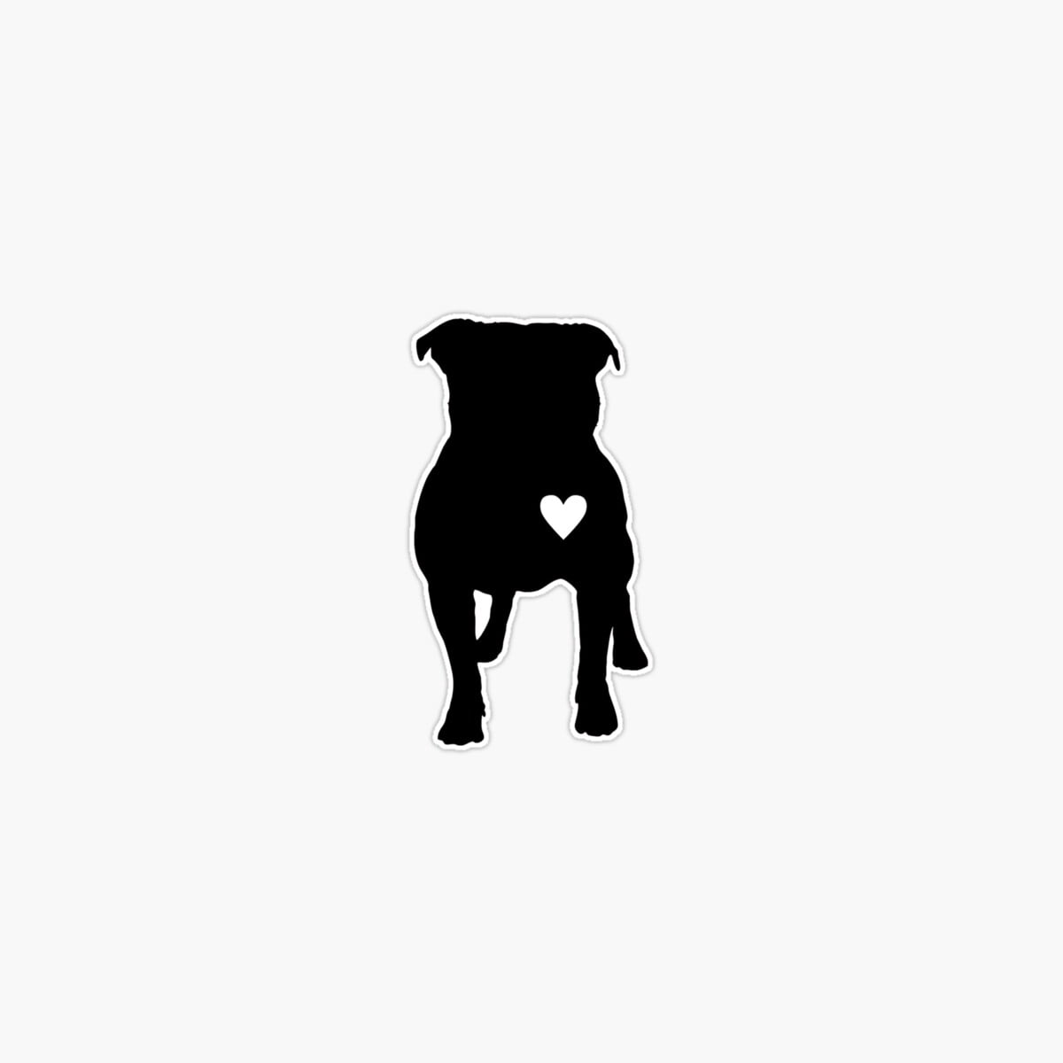 Onim Pitbull Love Three Sticker, Phone Decal Water Bottle Stickers Car ...