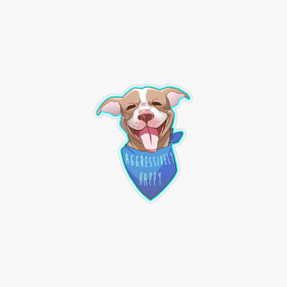 Onim Pitbull Series - Aggressively Happy Sticker, Phone Decal Water ...