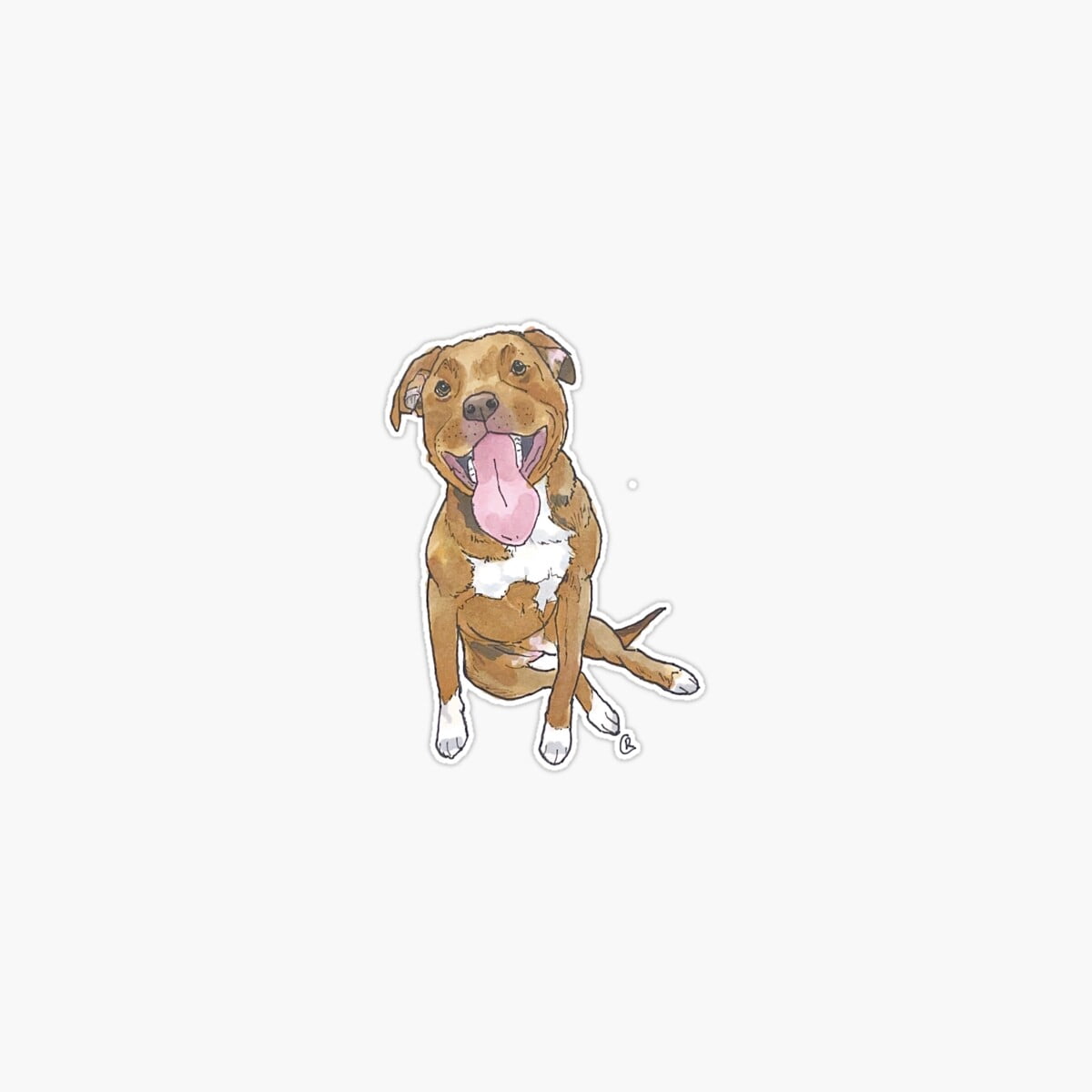 Onim Pitbull Terrier Mix Sticker, Phone Decal Water Bottle Stickers Car ...
