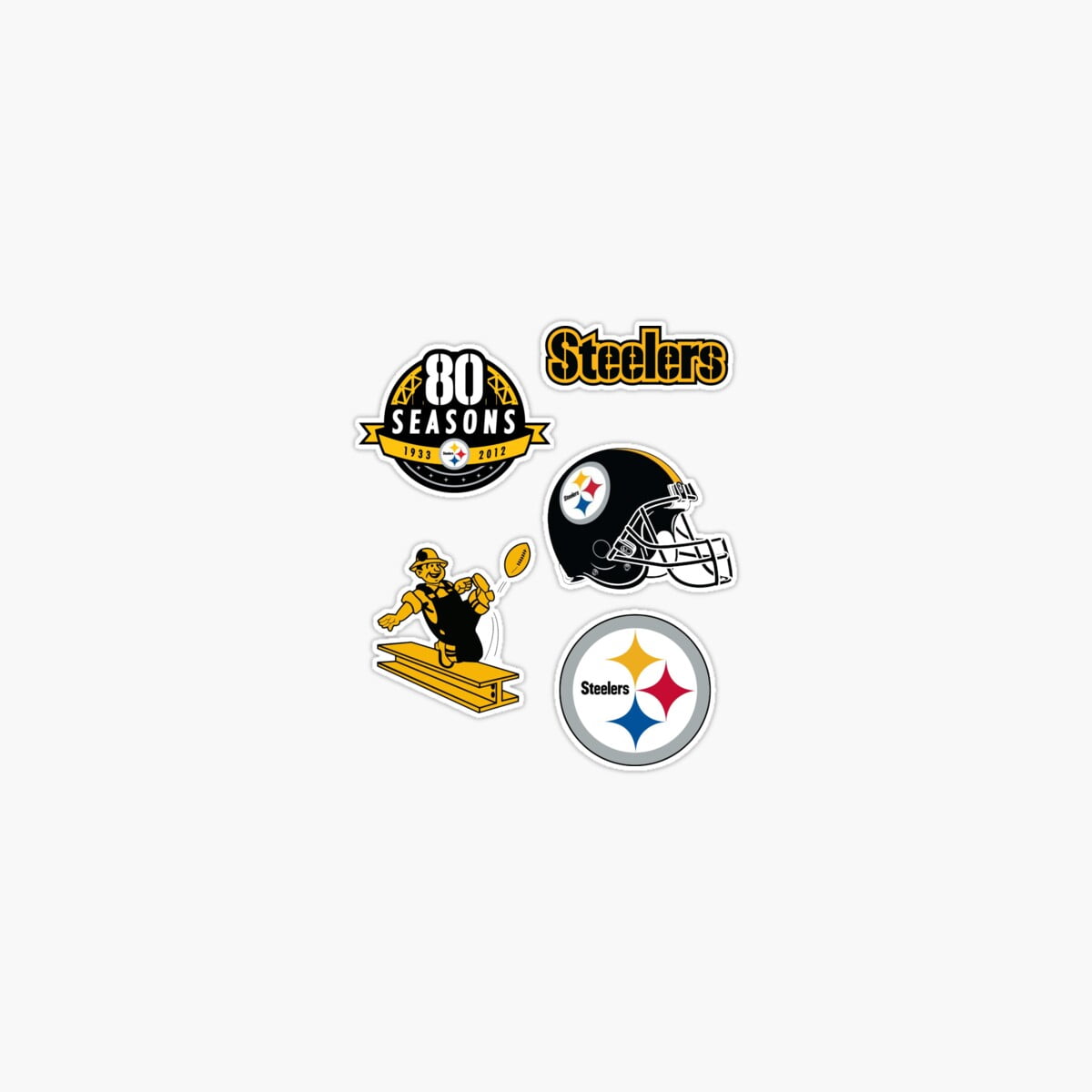 Onim Pittsburgh Football Memes Pack Sticker, Phone Decal Water Bottle ...