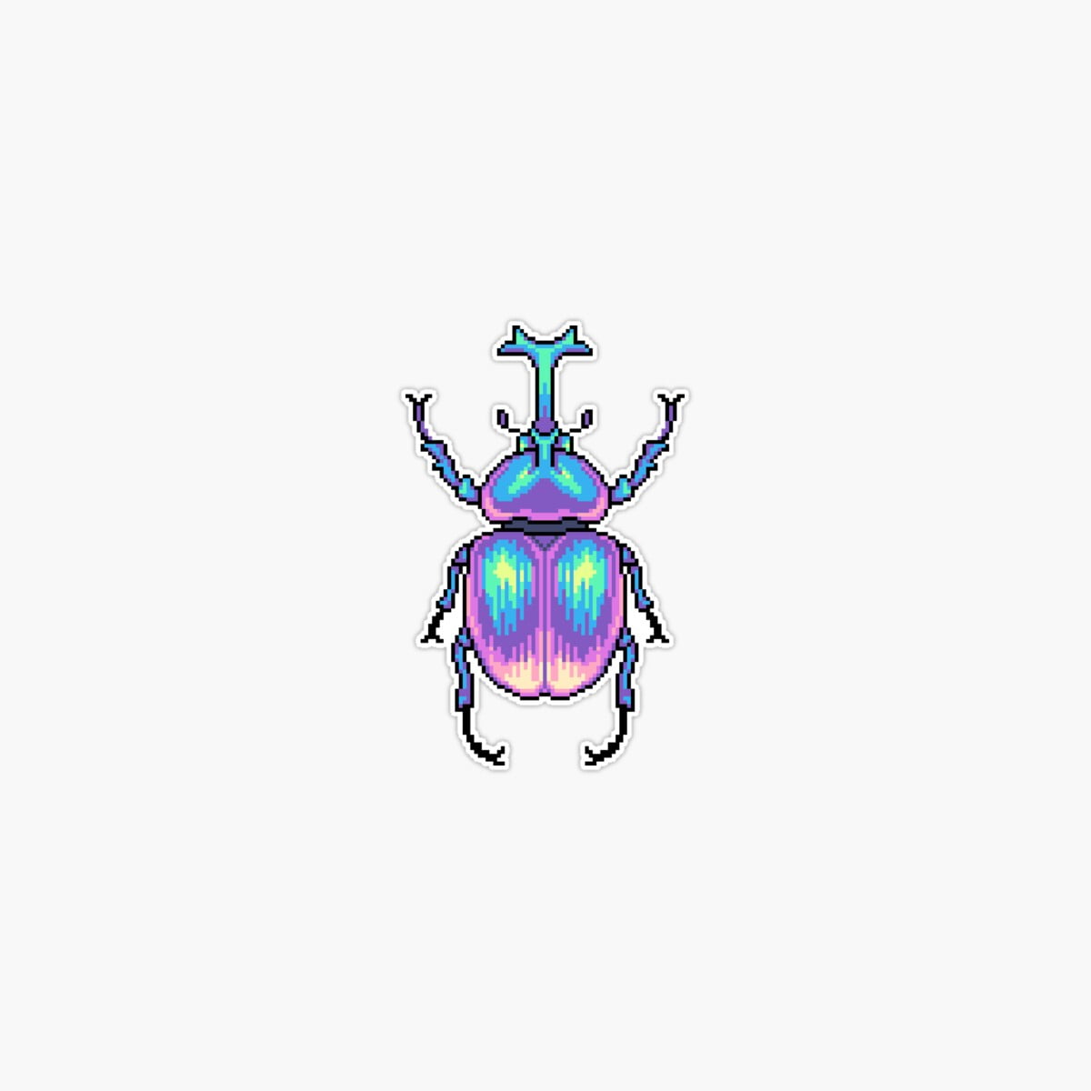 Onim Pixel Beetle Sticker, Phone Decal Water Bottle Stickers Car Decals ...