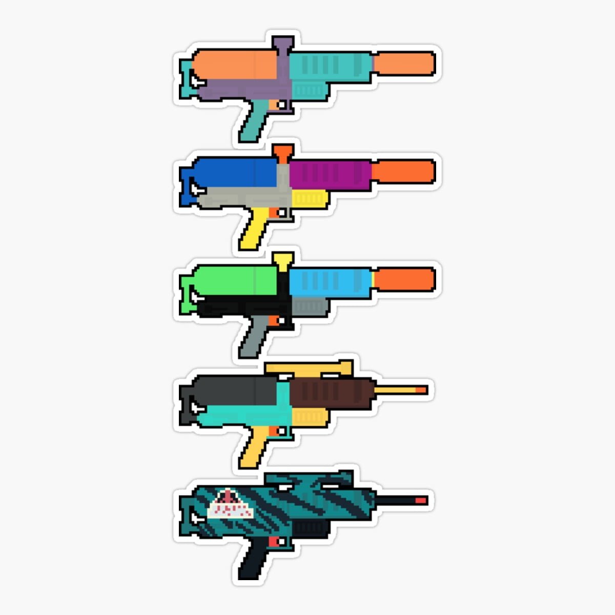 Onim Pixel Nerf Supermaxx 5000 Family Sticker, Phone Decal Water Bottle ...