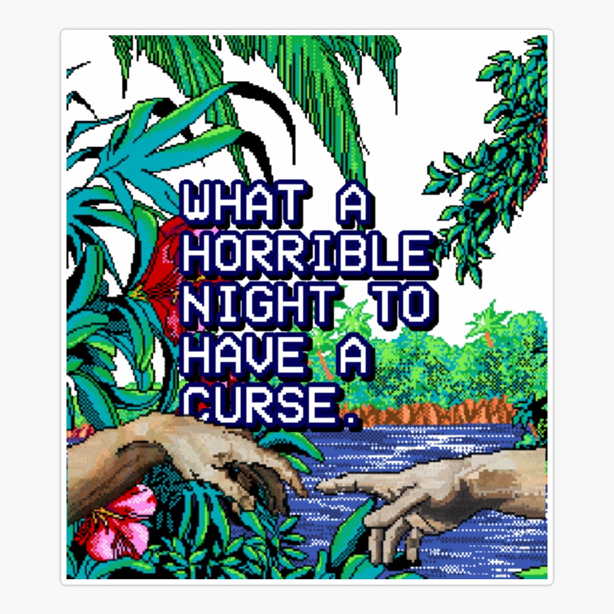 Onim Pixelated Curse Sticker, Phone Decal Water Bottle Stickers Car ...