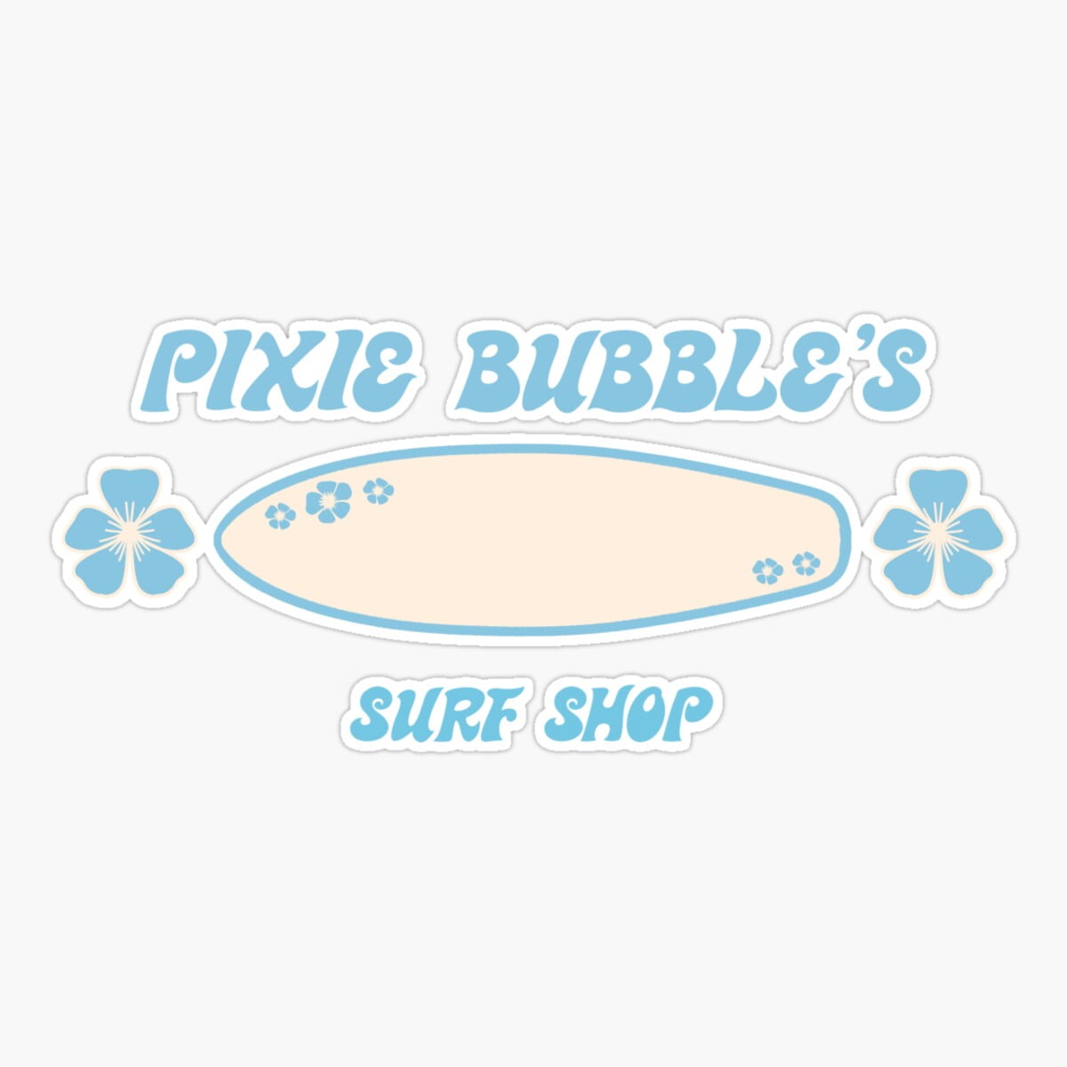 Onim Pixie Bubbles Surf Shop Sticker, Phone Decal Water Bottle Stickers ...
