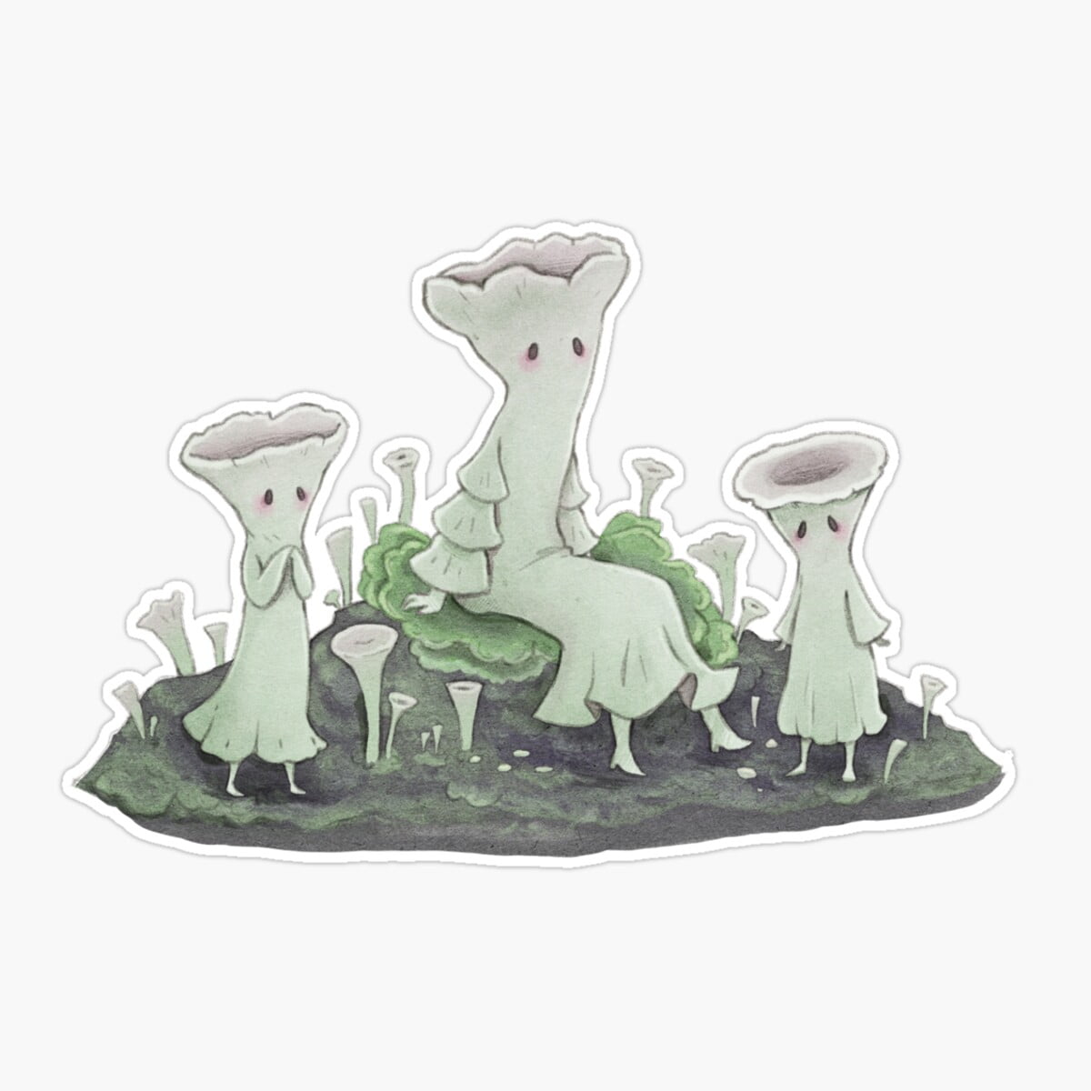 Onim Pixie Cup Lichen Sticker, Phone Decal Water Bottle Stickers Car ...