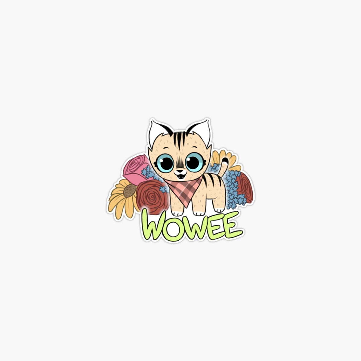 Onim Pixie Wowee Flower Background Sticker, Phone Decal Water Bottle ...