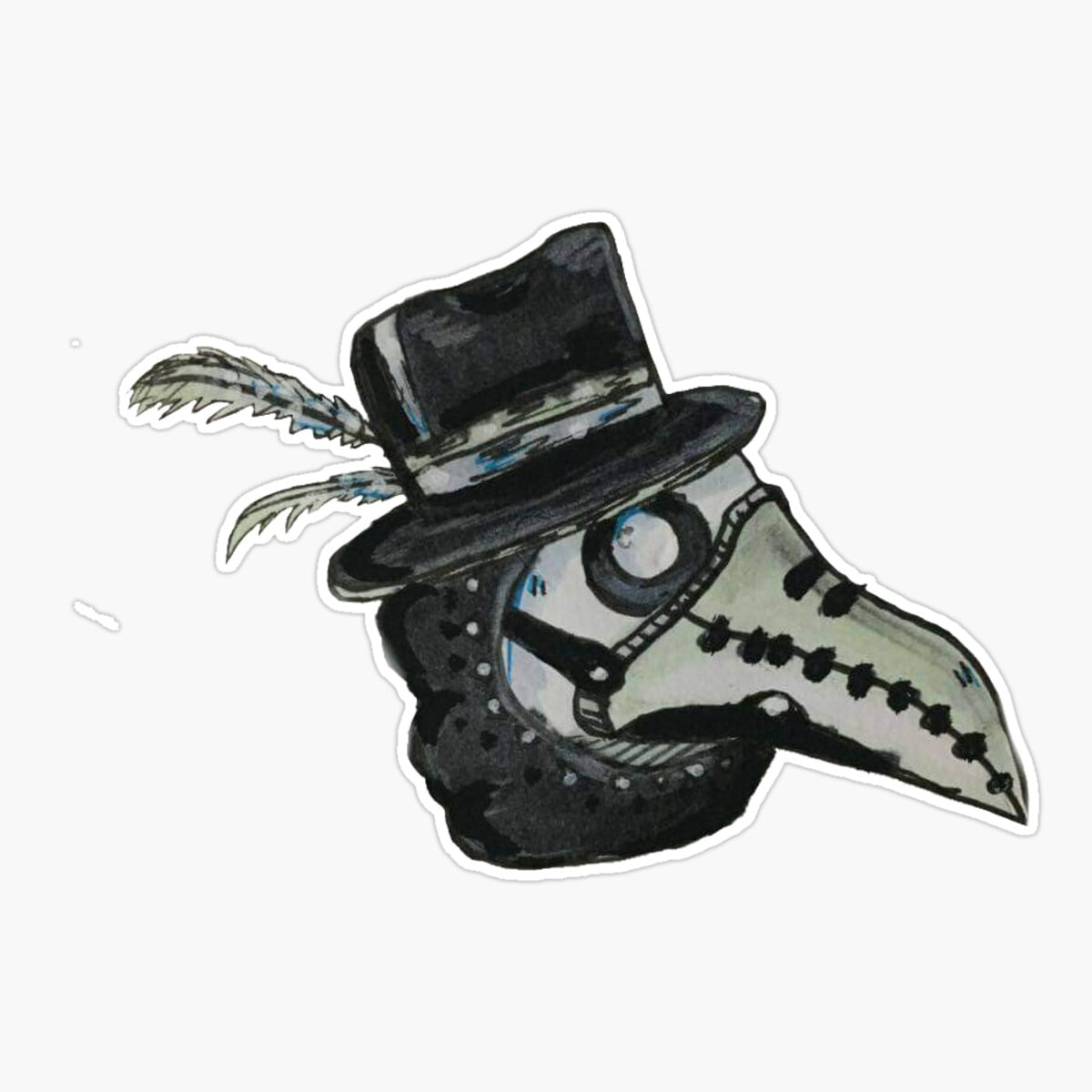 Onim Plague Docter Sticker Sticker, Phone Decal Water Bottle Stickers ...