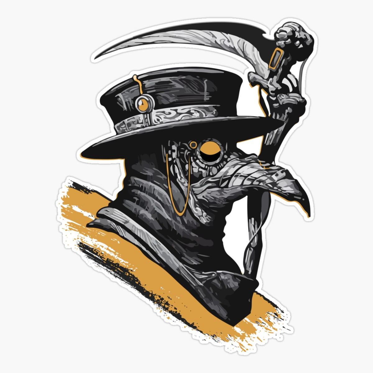 Onim Plague Doctor Vintage Sticker, Phone Decal Water Bottle Stickers ...