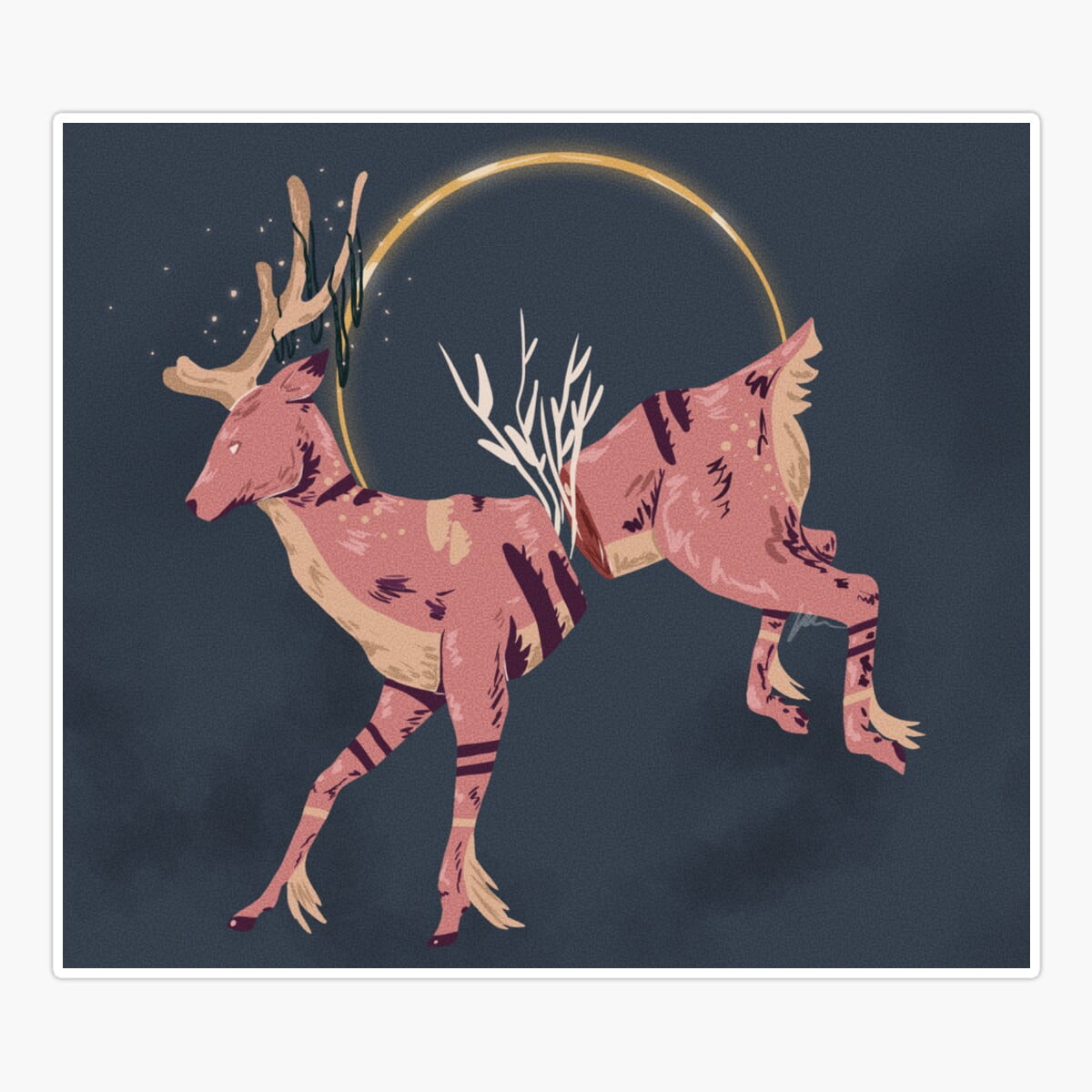 Onim Plant Gore Deer Sticker, Phone Decal Water Bottle Stickers Car ...