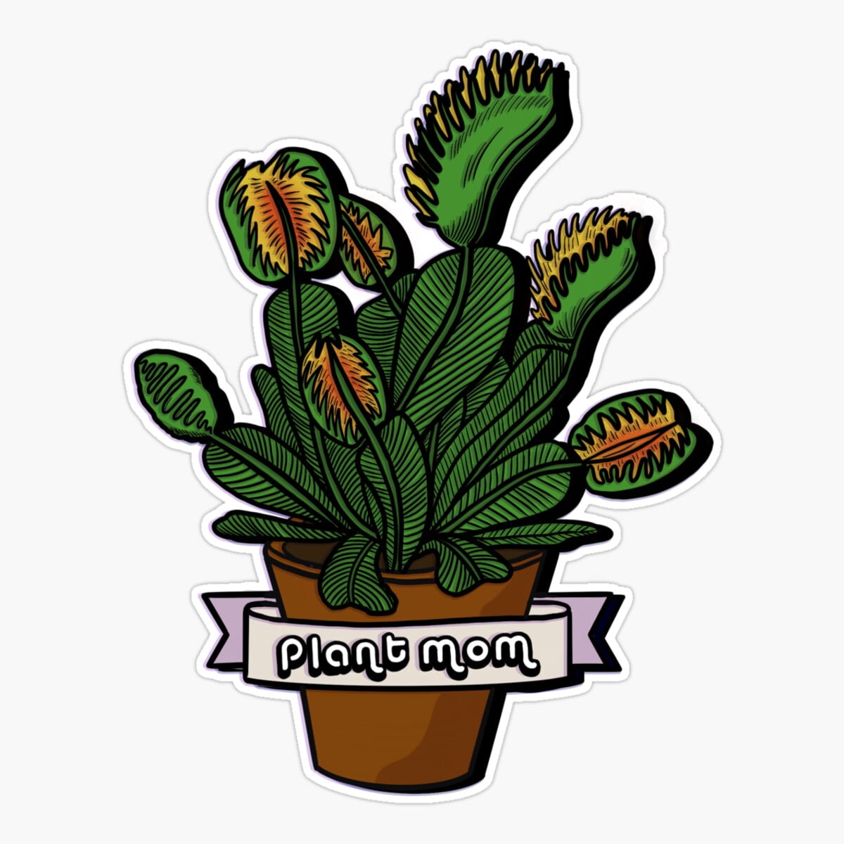 Onim Plant Mom Venus Flytrap Sticker, Phone Decal Water Bottle Stickers ...