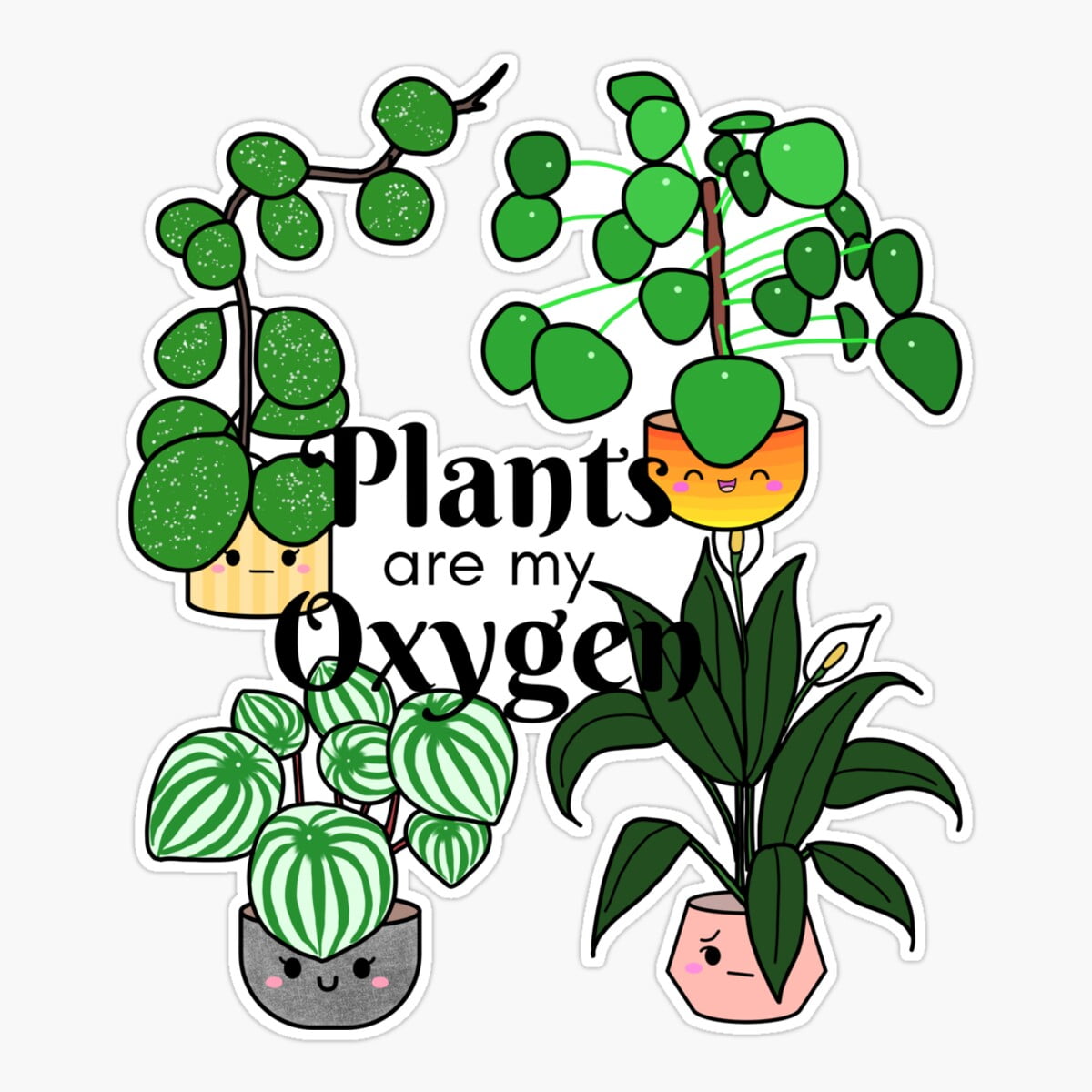 Onim Plants Are My Oxygen Sticker, Phone Decal Water Bottle Stickers ...