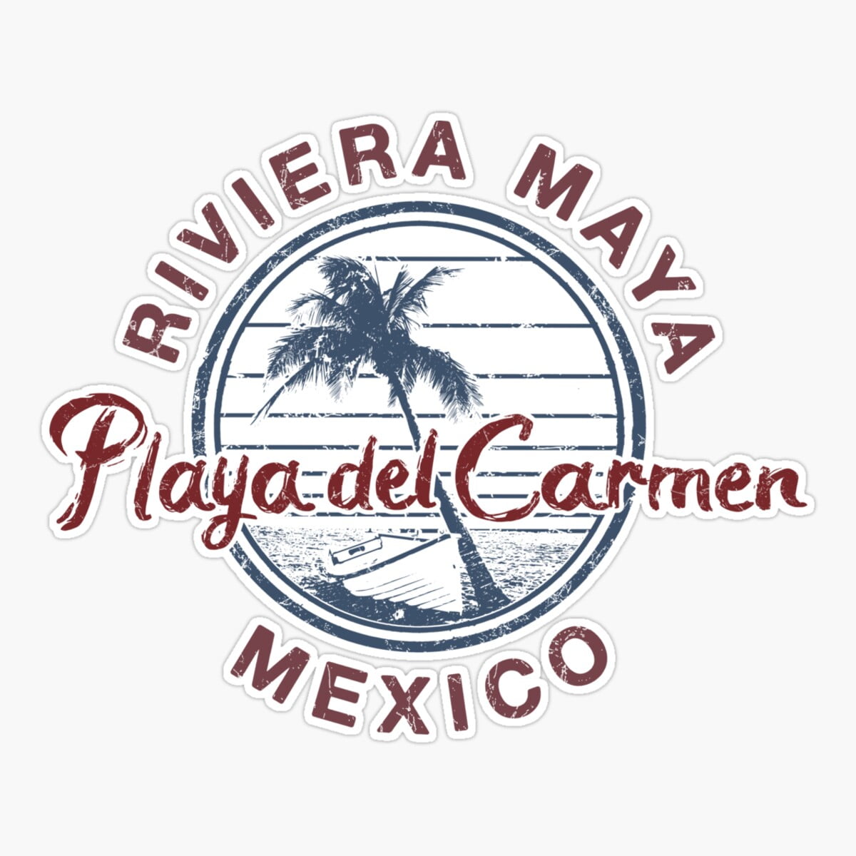Onim Playa Del Carmen Vintage Retro Sticker, Phone Decal Water Bottle ...