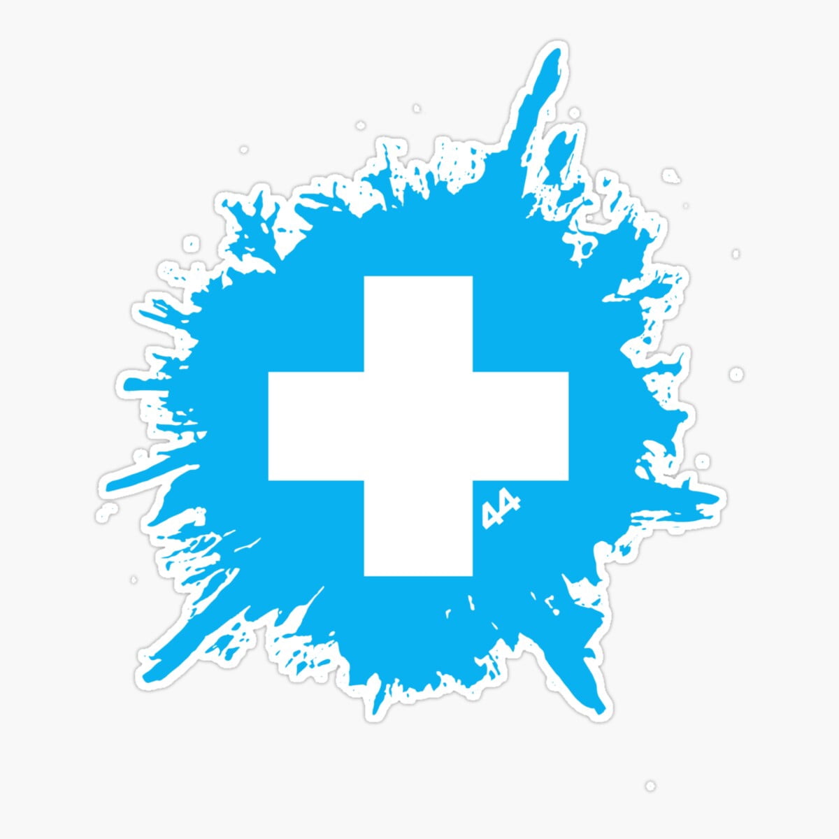 Onim Plus Sign 44 Blue Paint Splatter Sticker, Phone Decal Water Bottle ...