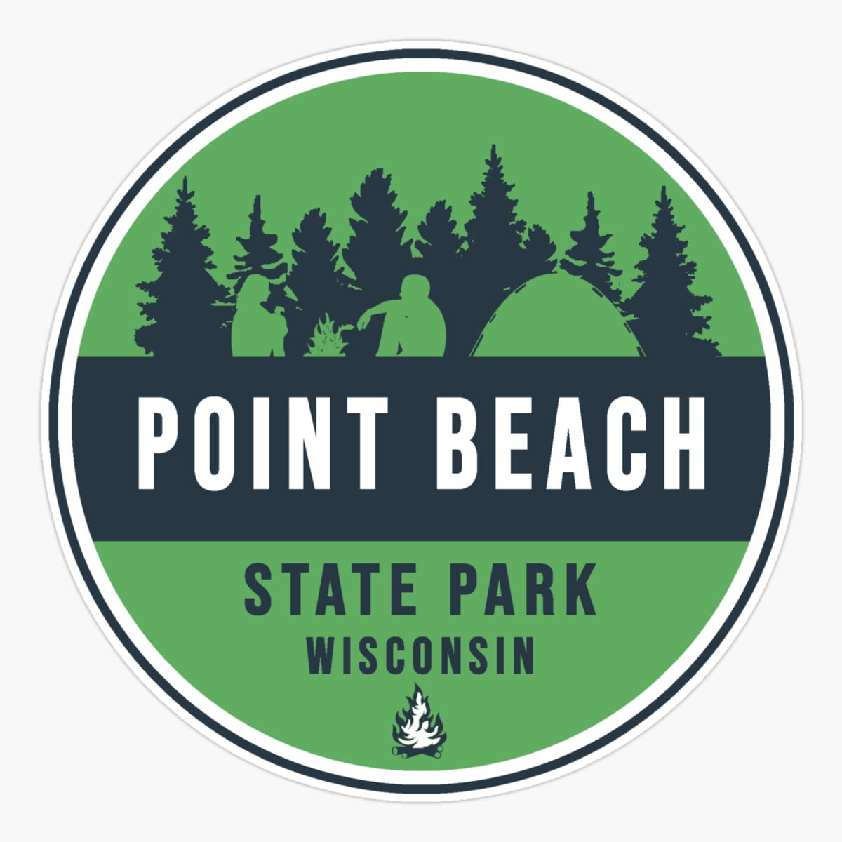Onim Point Beach State Park Camping Logo Sticker, Phone Decal Water ...