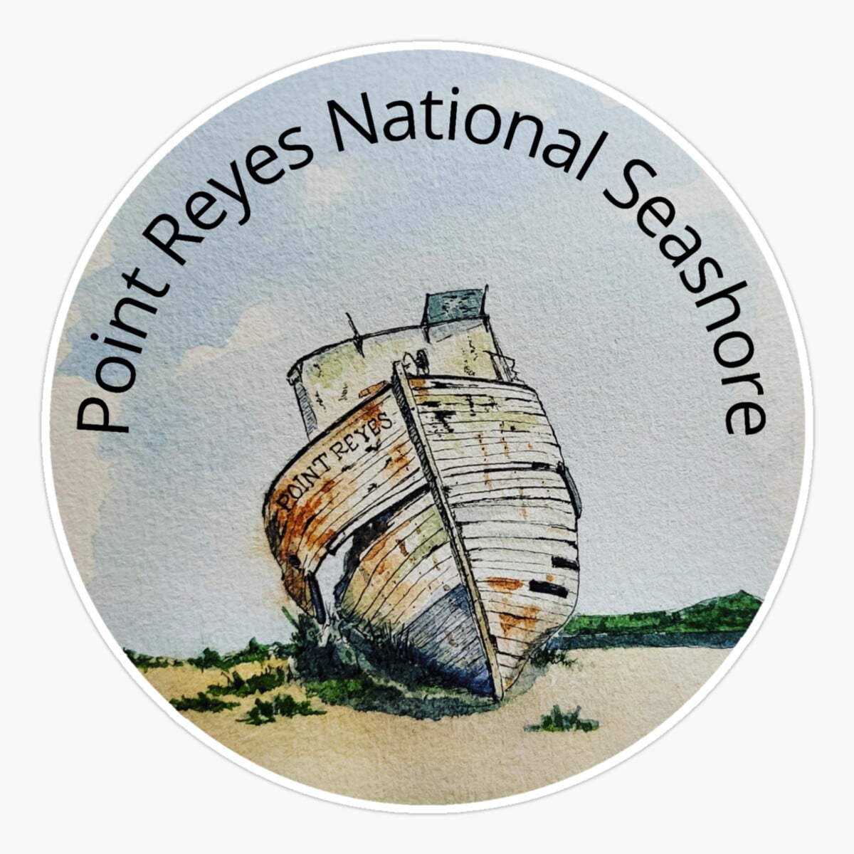 Onim Point Reyes National Seashore Sticker, Phone Decal Water Bottle ...