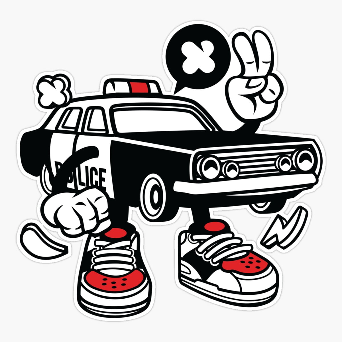 Onim Police Car Sticker, Phone Decal Water Bottle Stickers Car Decals ...
