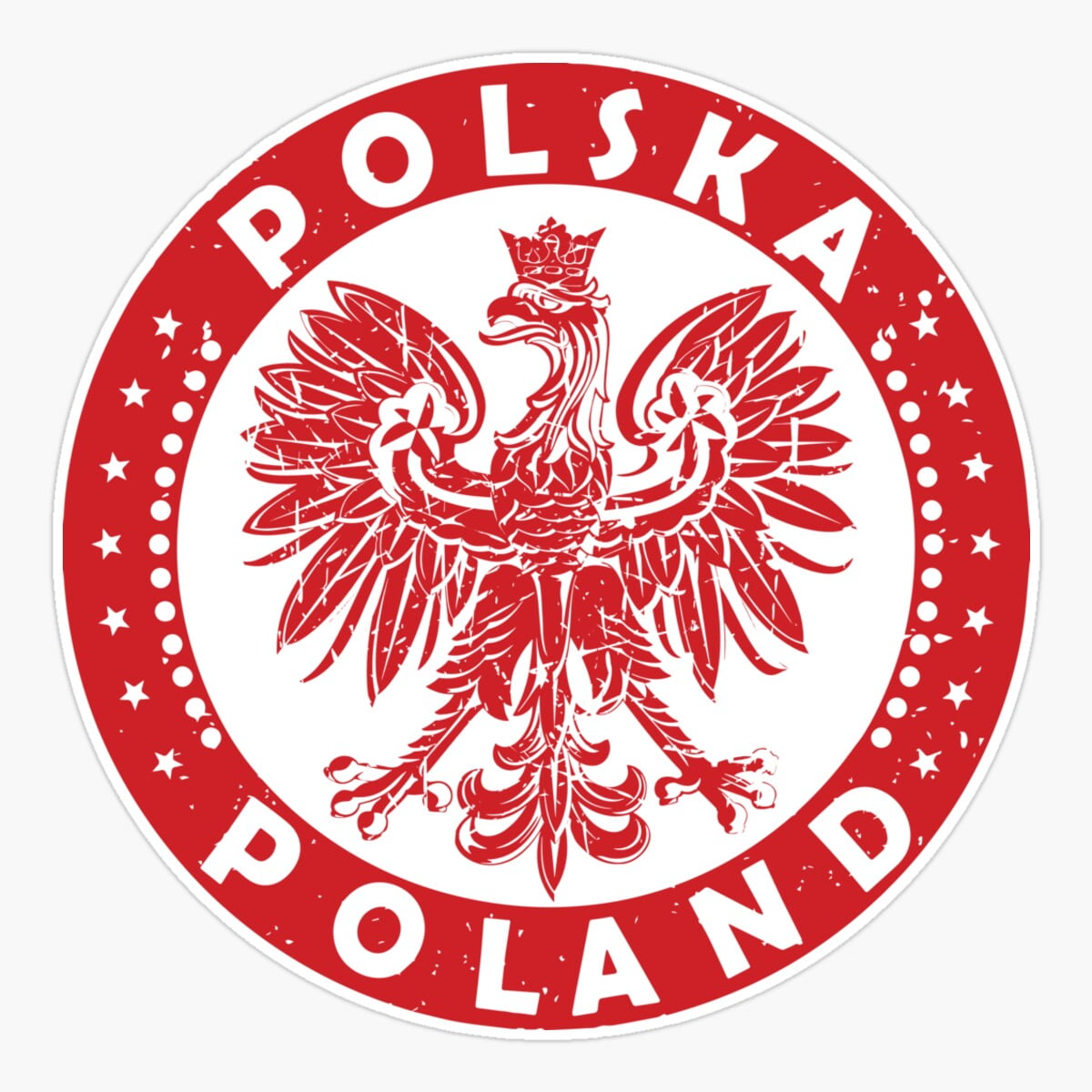 Onim Polska Polish Eagle Vintage Distressed Poland Coat Of Arms Red ...