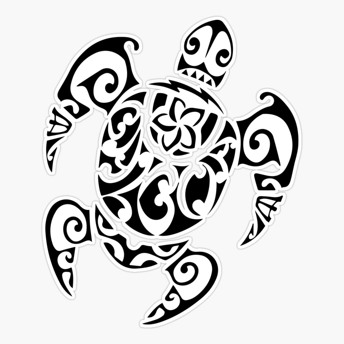Onim Polynesian Maori Tattoo Art Of Sea Turtles Sticker, Phone Decal ...