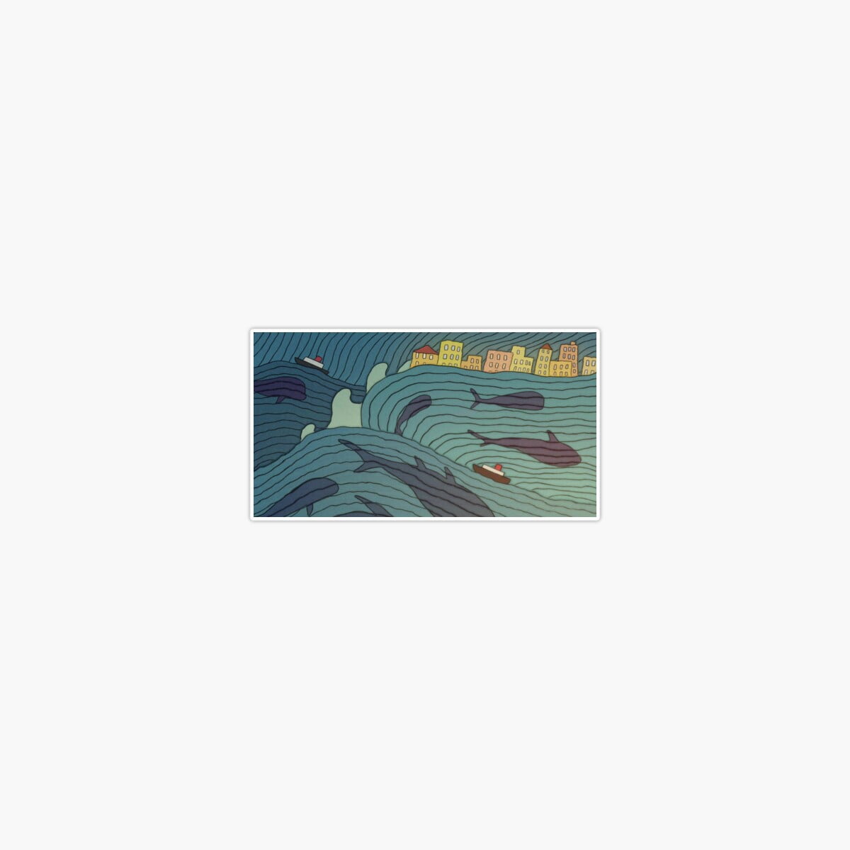 Onim Ponyo Art Sticker, Phone Decal Water Bottle Stickers Car Decals ...