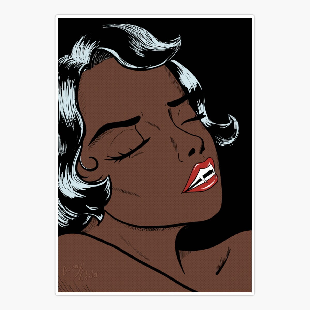 Onim Pop Art Vampire Girl Sticker, Phone Decal Water Bottle Stickers ...