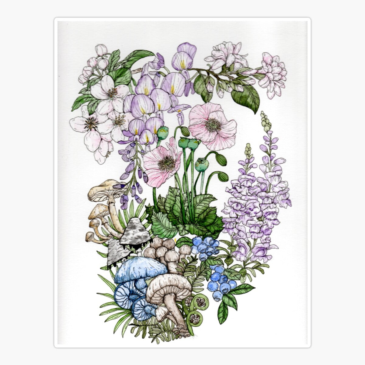 Onim Poppies And Friends Sticker, Phone Decal Water Bottle Stickers Car ...