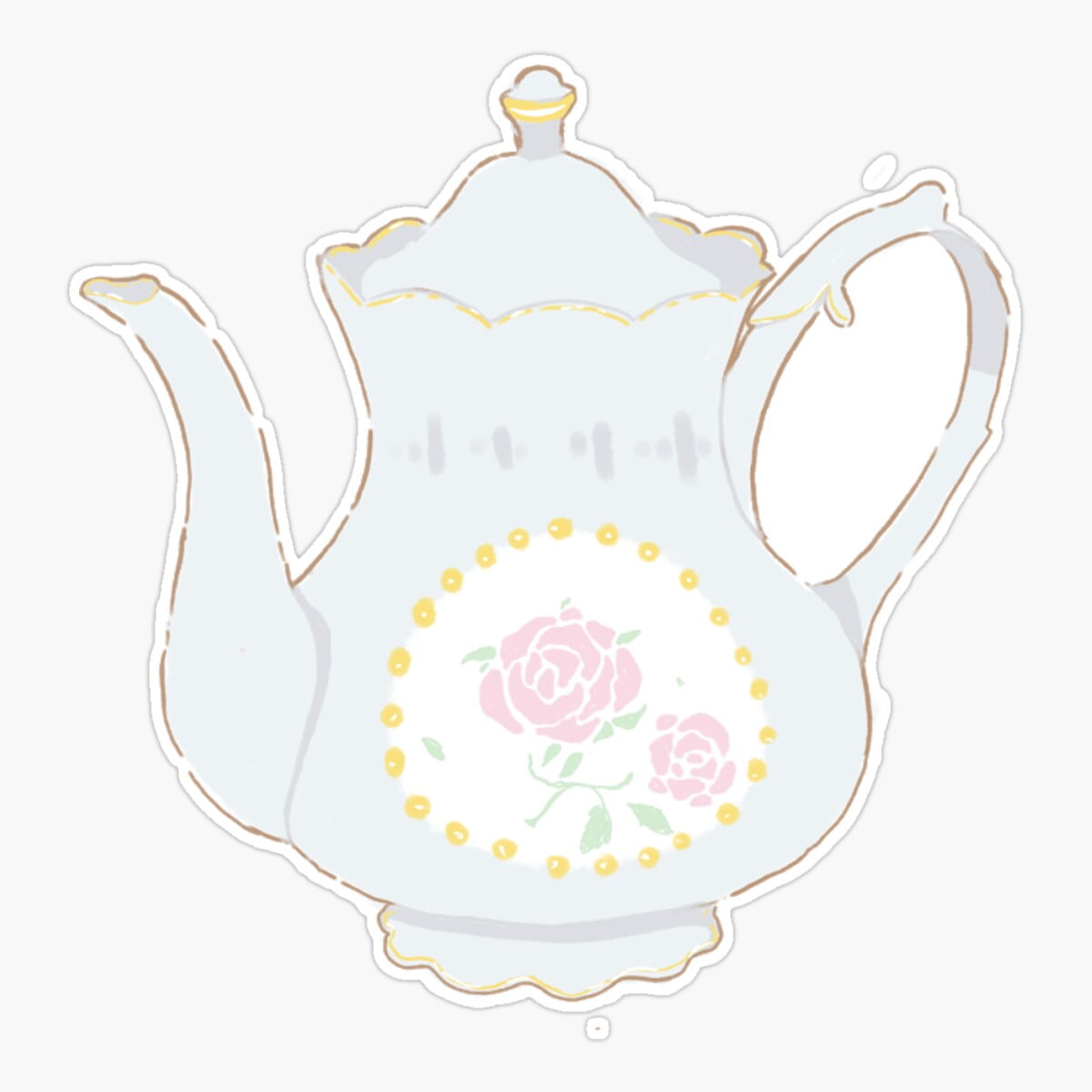 Onim Porcelain Tea Kettle Sticker, Phone Decal Water Bottle Stickers ...