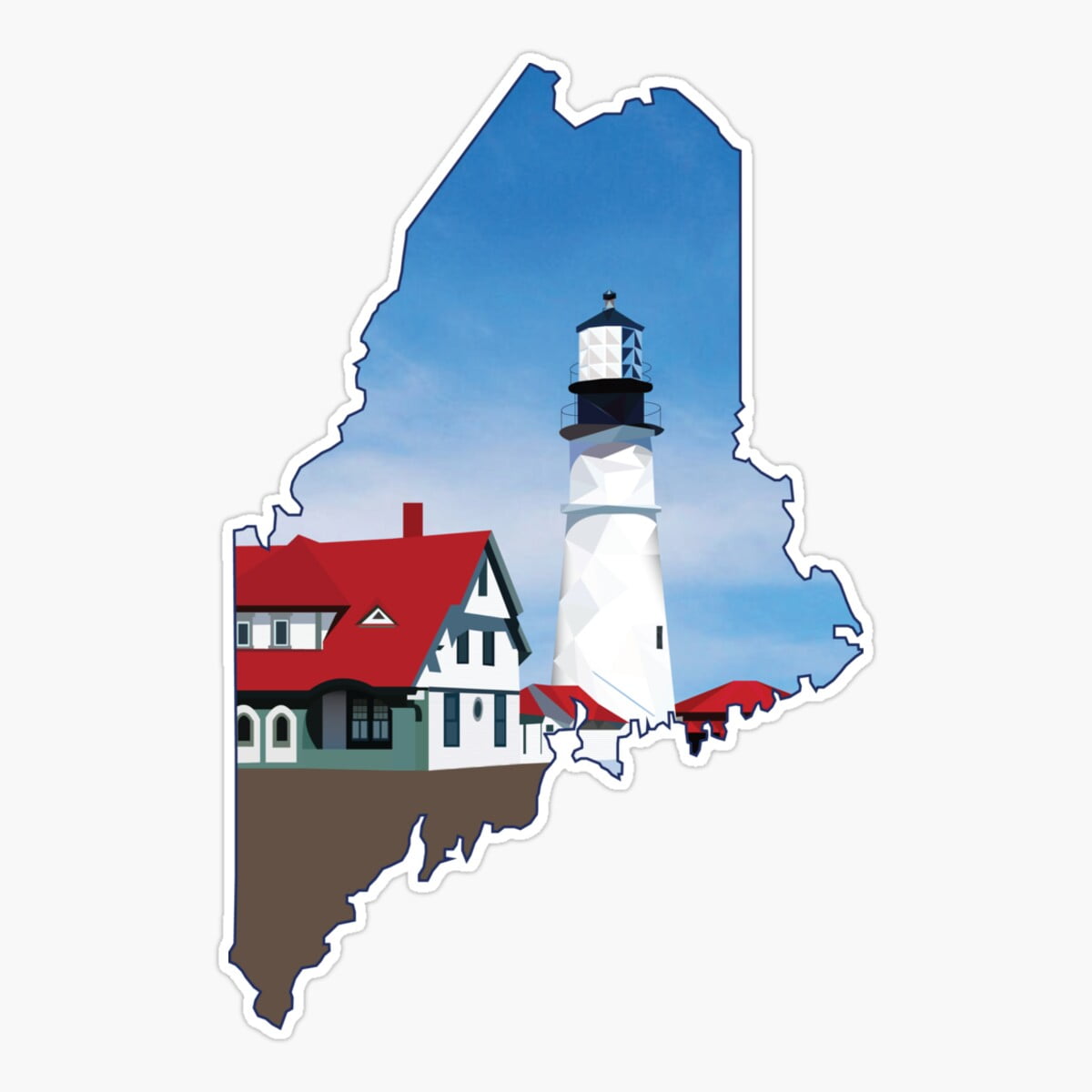 Onim Portland Head Light, Cape Elizabeth Lighthouse Sticker, Phone ...