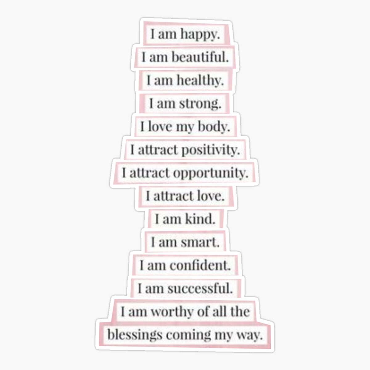Onim Positive Affirmations Sticker, Phone Decal Water Bottle Stickers ...