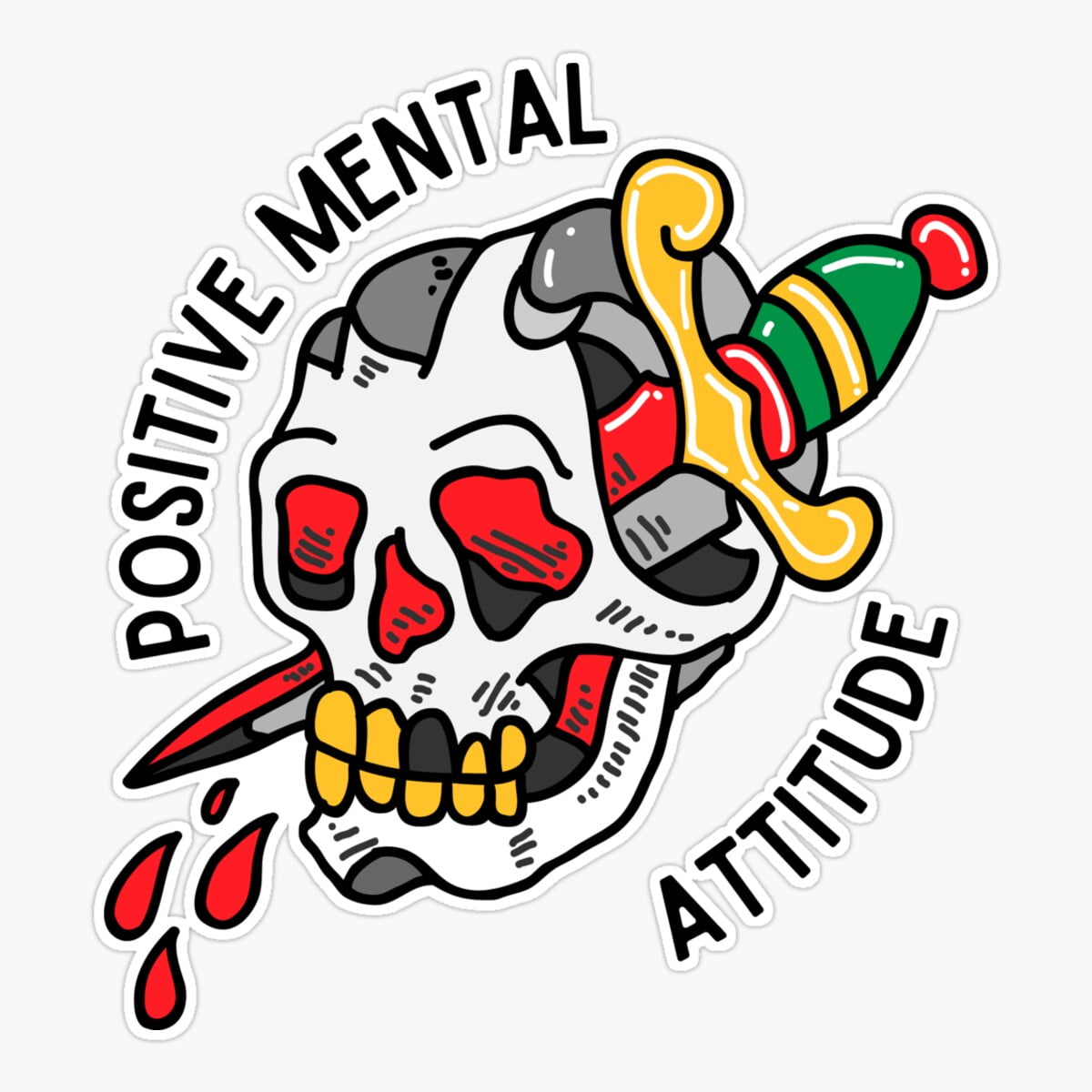 Onim Positive Mental Attitude Sticker, Phone Decal Water Bottle ...