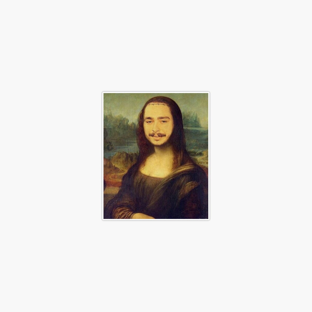 Onim Post Malonalisa - Funny Mona Lisa Mash Up Sticker, Phone Decal ...