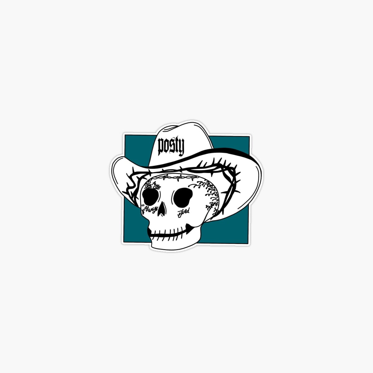 Onim Post Malone Skull Hollywood’S Bleeding Sticker, Phone Decal Water ...