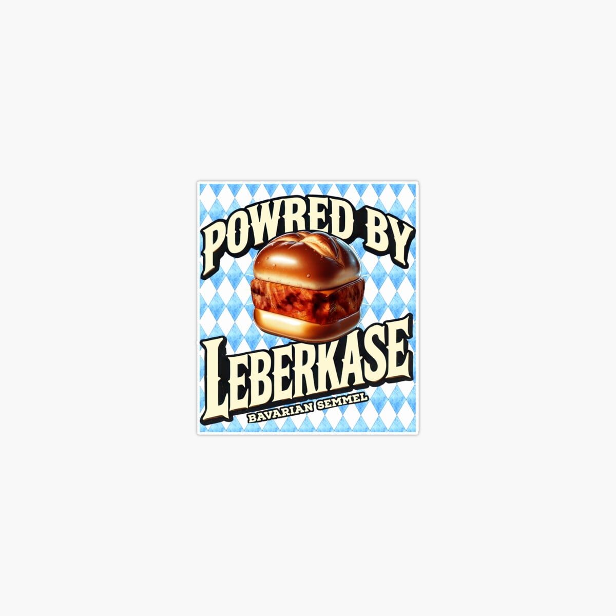 Onim Powered By Leberkäse - Bavarian Semmel Power Sticker, Phone Decal ...