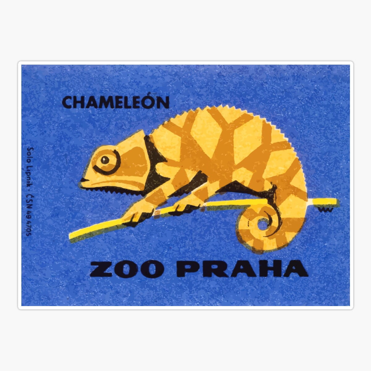 Onim Prague Zoo Chameleon Matchbox Label Sticker, Phone Decal Water ...