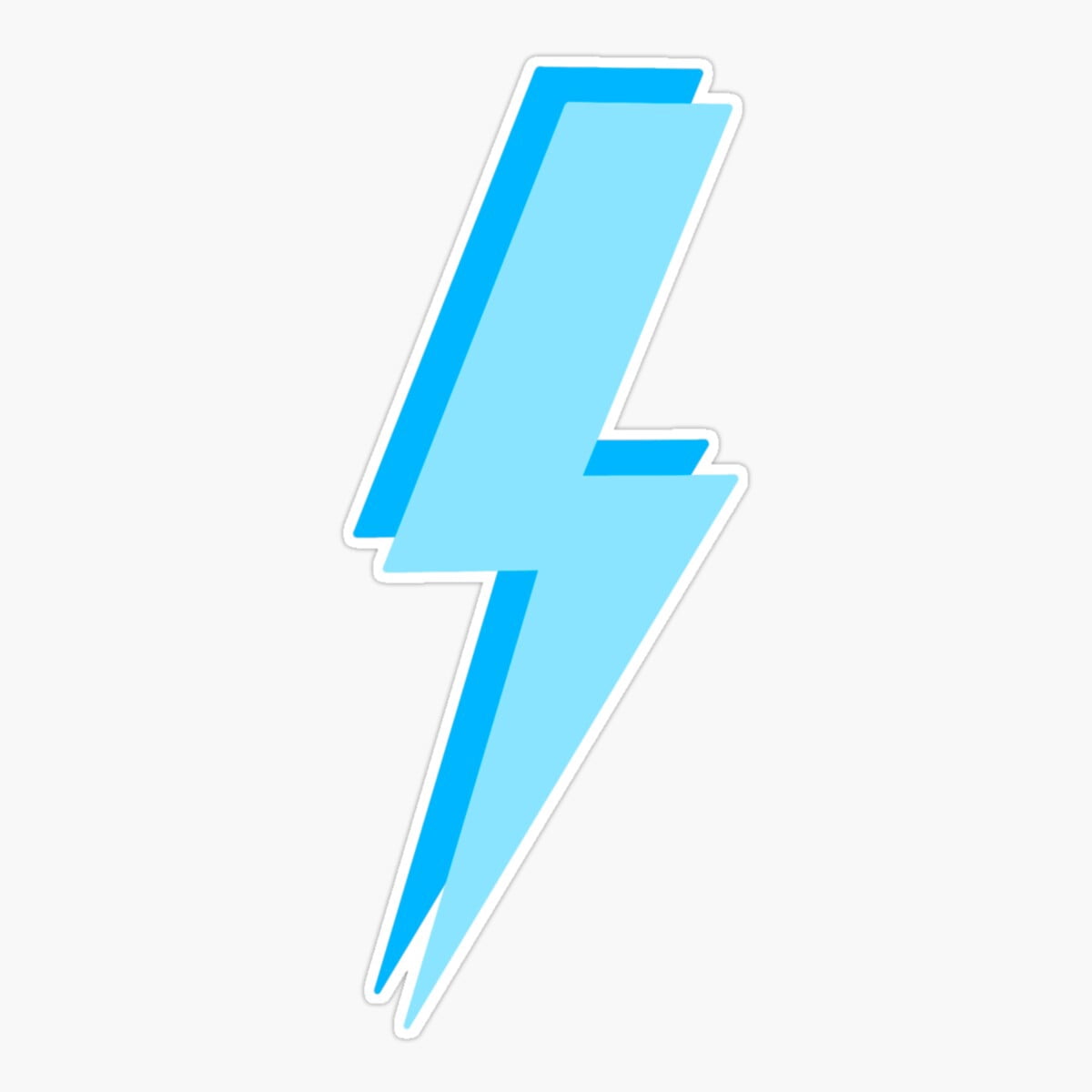 Onim Preppy Blue Lightning Bold Sticker, Phone Decal Water Bottle ...