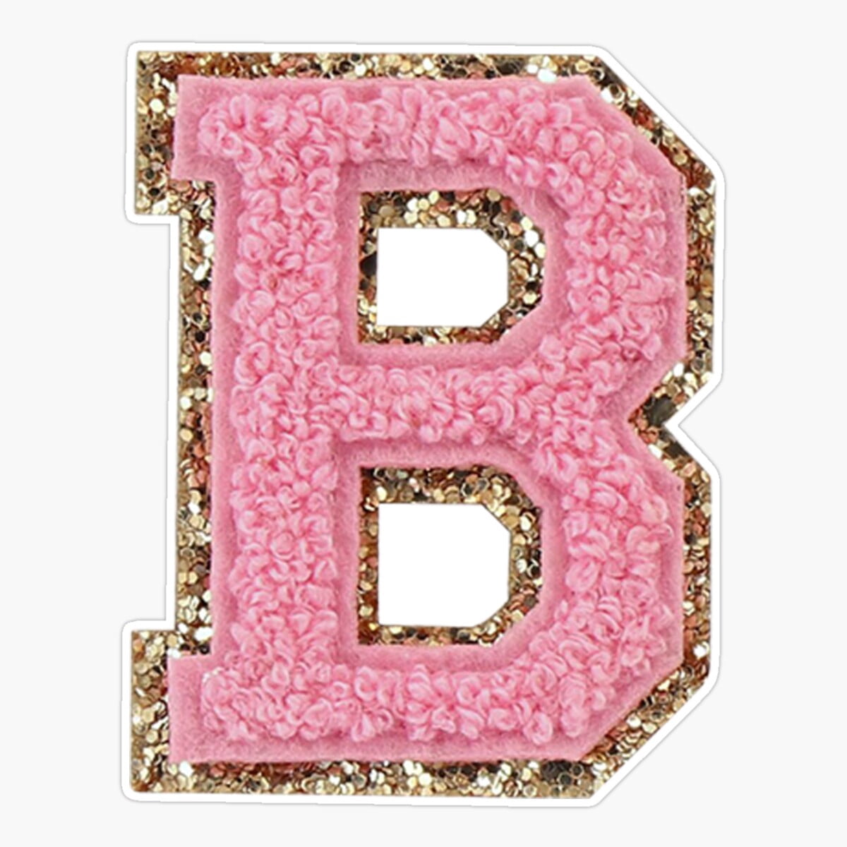Onim Preppy Pink Varsity Letter B Sticker, Phone Decal Water Bottle ...