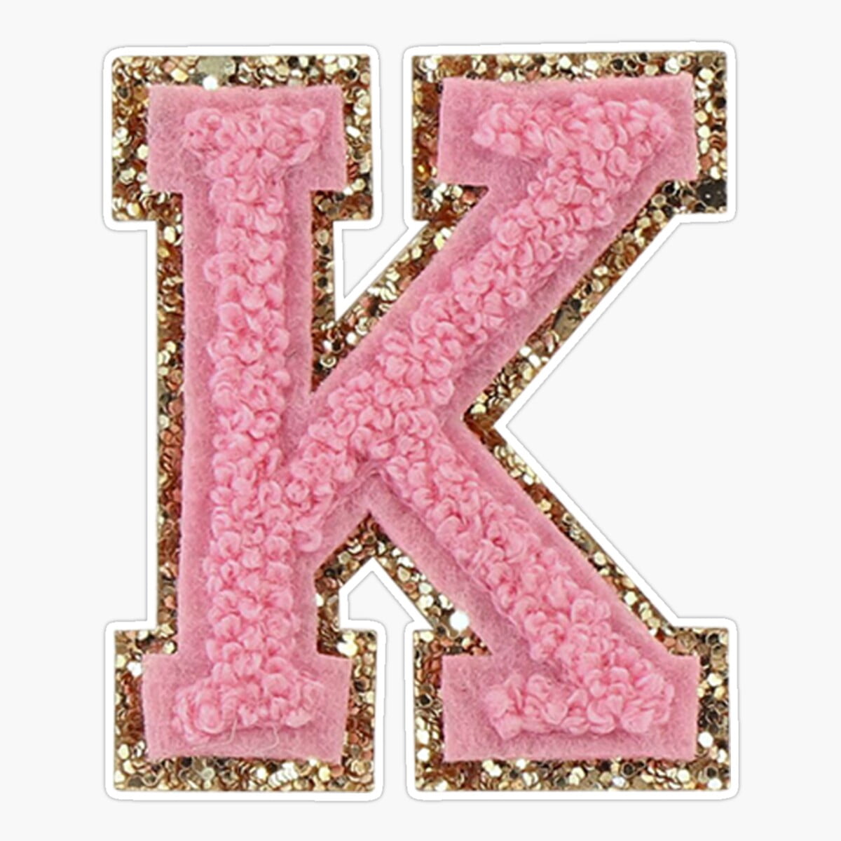 Onim Preppy Pink Varsity Letter K Sticker, Phone Decal Water Bottle ...