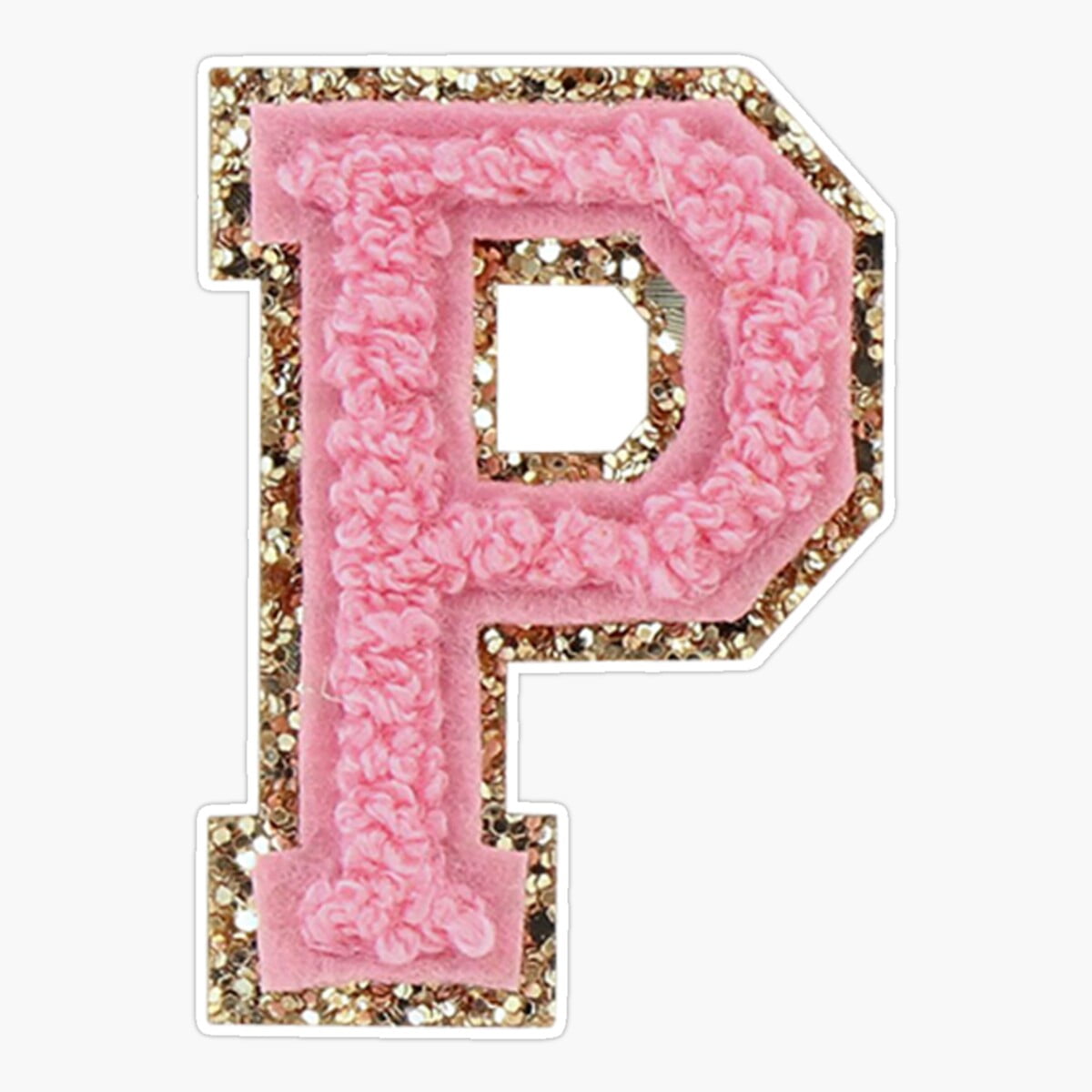 Onim Preppy Pink Varsity Letter P Sticker, Phone Decal Water Bottle ...